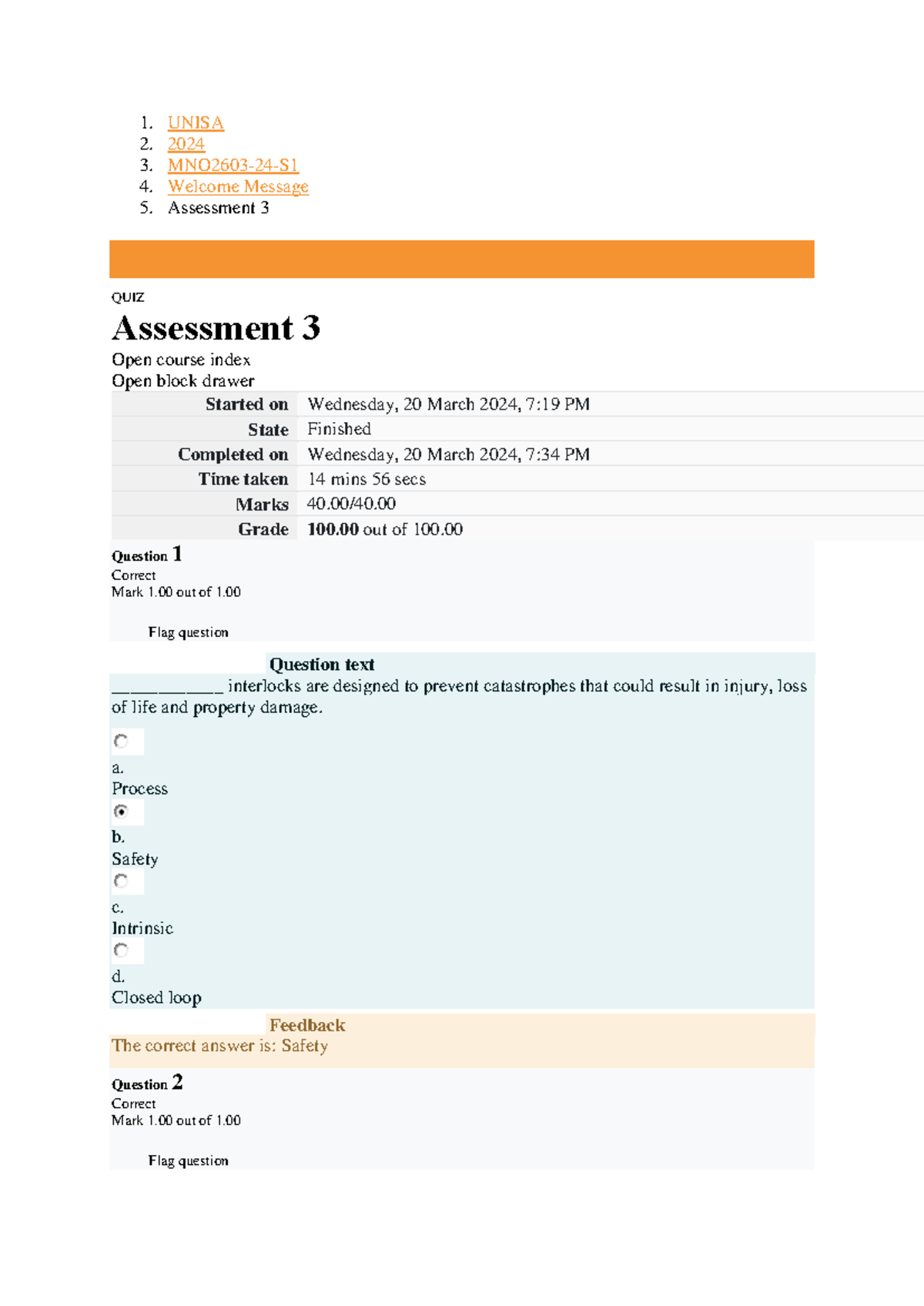 MNO2603 Assignment 3 DUE 17 April 2024 - 1. UNISA 2. 2024 3. MNO2603 ...