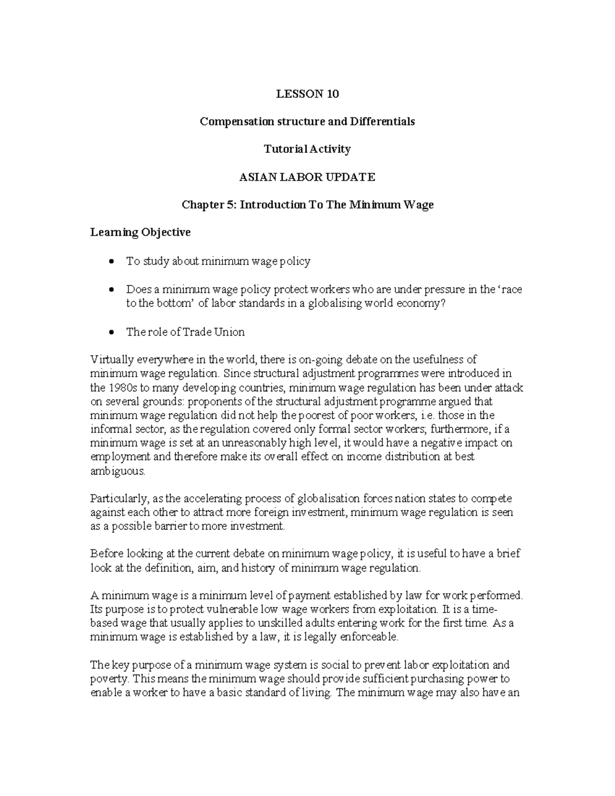 Lecture-10 - Study Material - LESSON 10 Compensation structure and ...