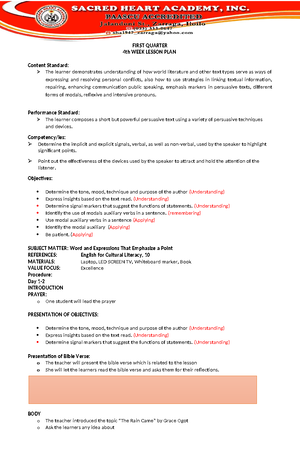 - Day 2 - a reflection to help students and to practice their ...