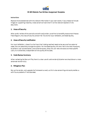 CS 305 Project Two Jt - Practices for Secure Software Report Table of ...