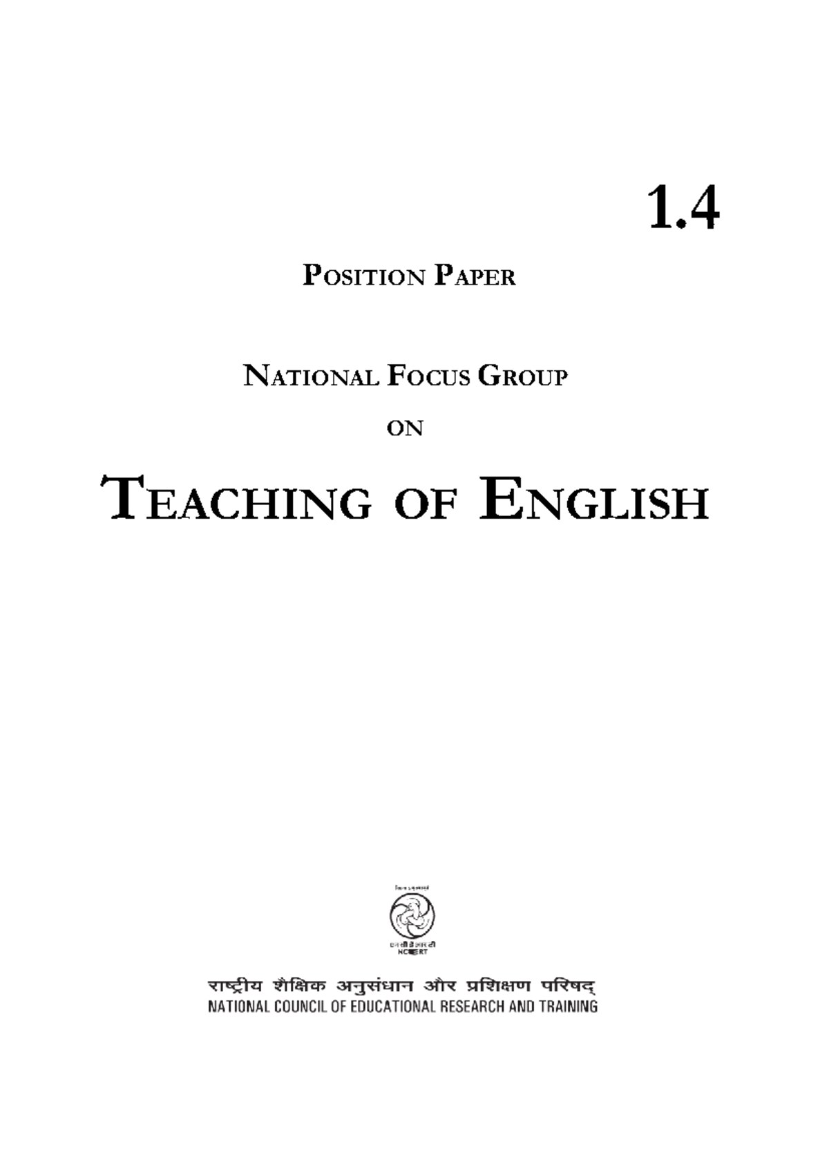 Teaching of English - POSITION PAPER NATIONAL FOCUS GROUP ON TEACHING ...