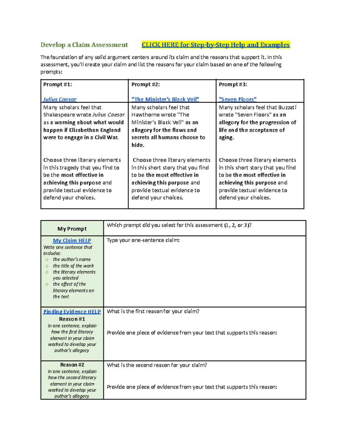 Copy of 3.01 Assignment E3 - Develop a Claim Assessment CLICK HERE for ...