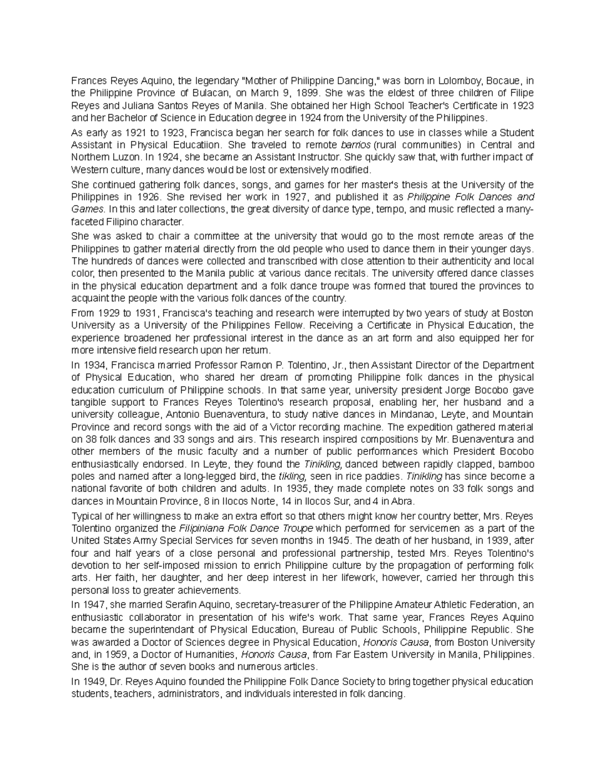 Frances-Reyes-Aquino - Frances Reyes Aquino, the legendary "Mother of ...