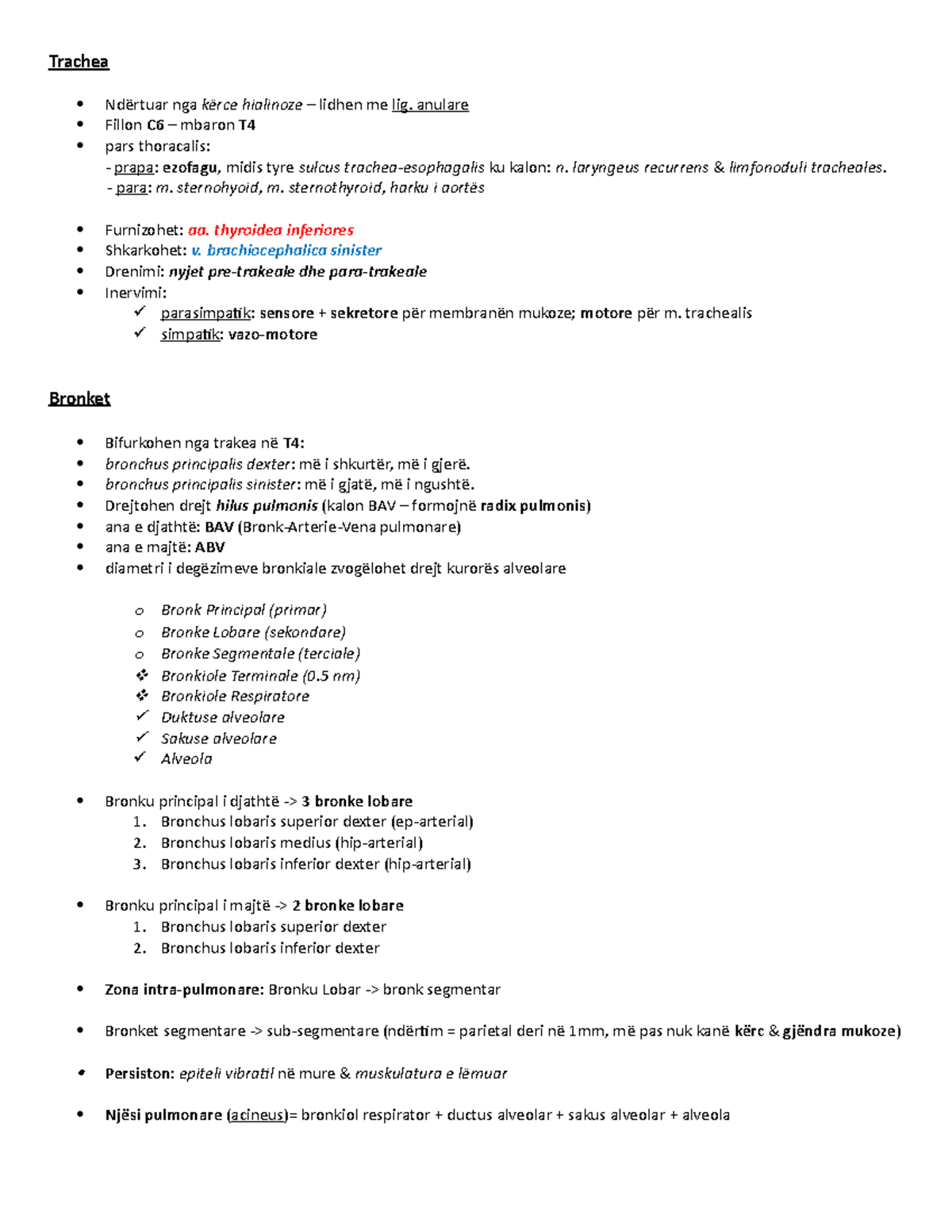 Pulmonet - Trachea Ndërtuar nga kërce hialinoze – lidhen me lig ...