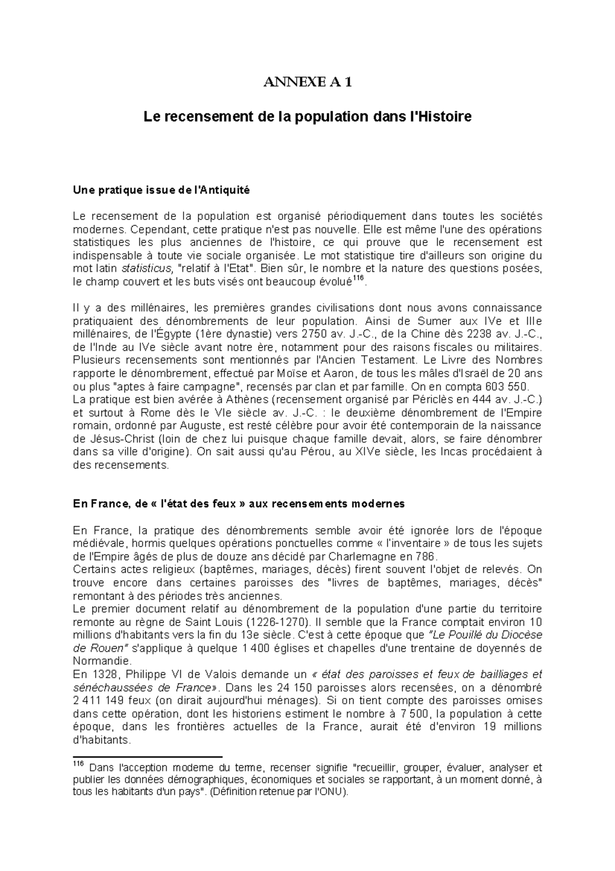 Le recensement de la population dans l'histoire - Cependant, cette ...