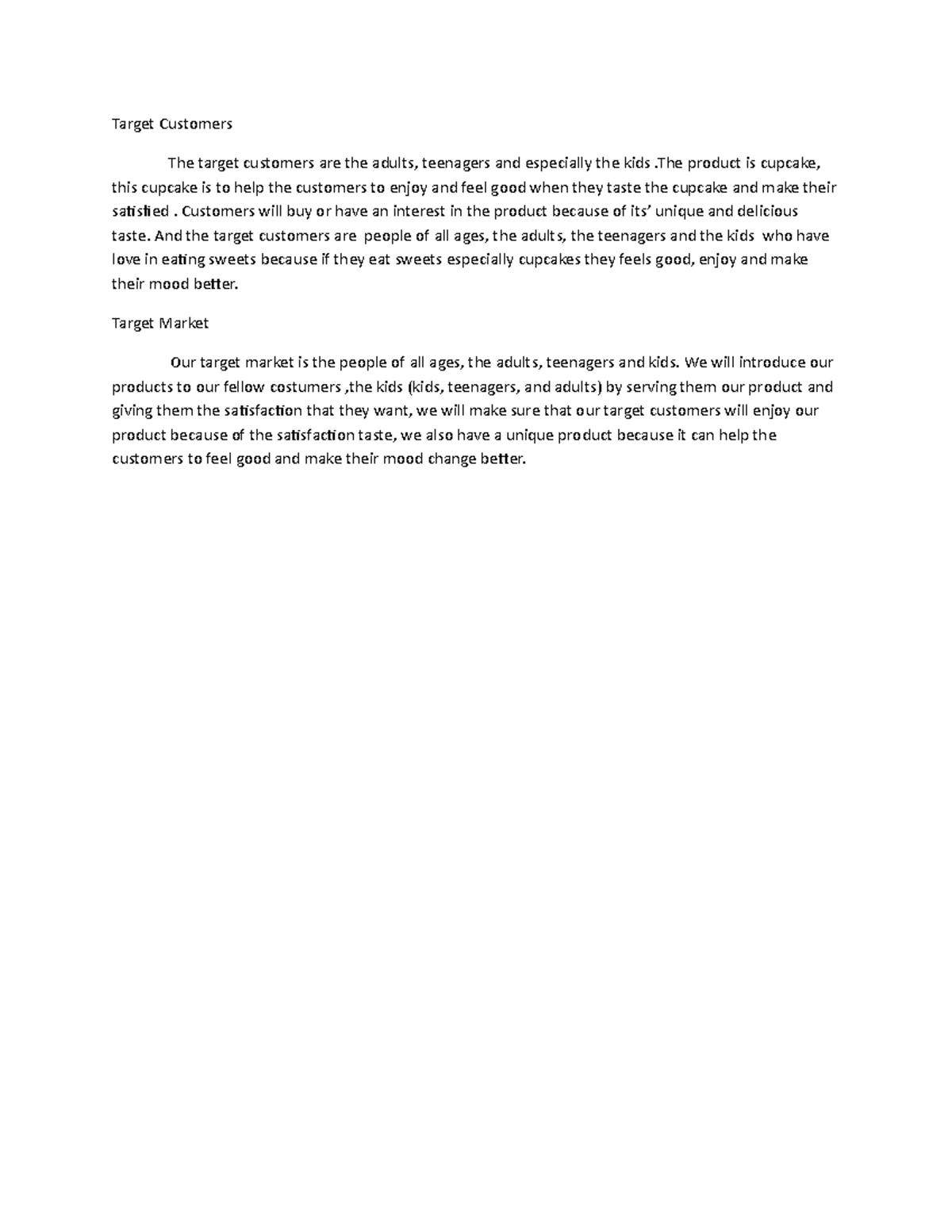 Target market - Part of a business plan - Target Customers The target ...