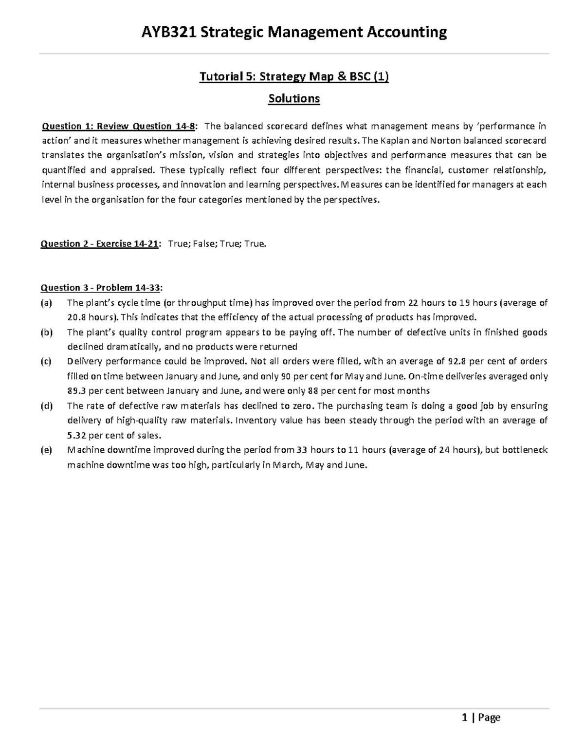 Tutorial 5 BB Solutions - Warning: TT: undefined function: 32 AYB321 ...