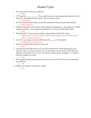 Module D Quiz - Module D Quiz High concept movies DO NOT exhibit the ...
