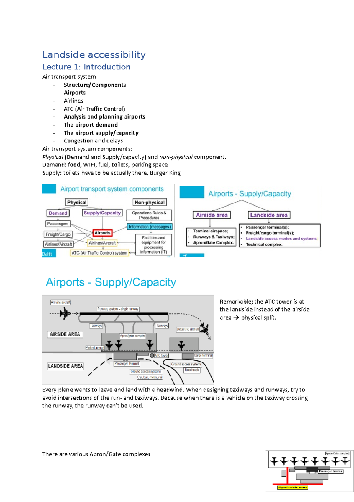 Landside accessibility - Landside accessibility Lecture 1: Introduction ...