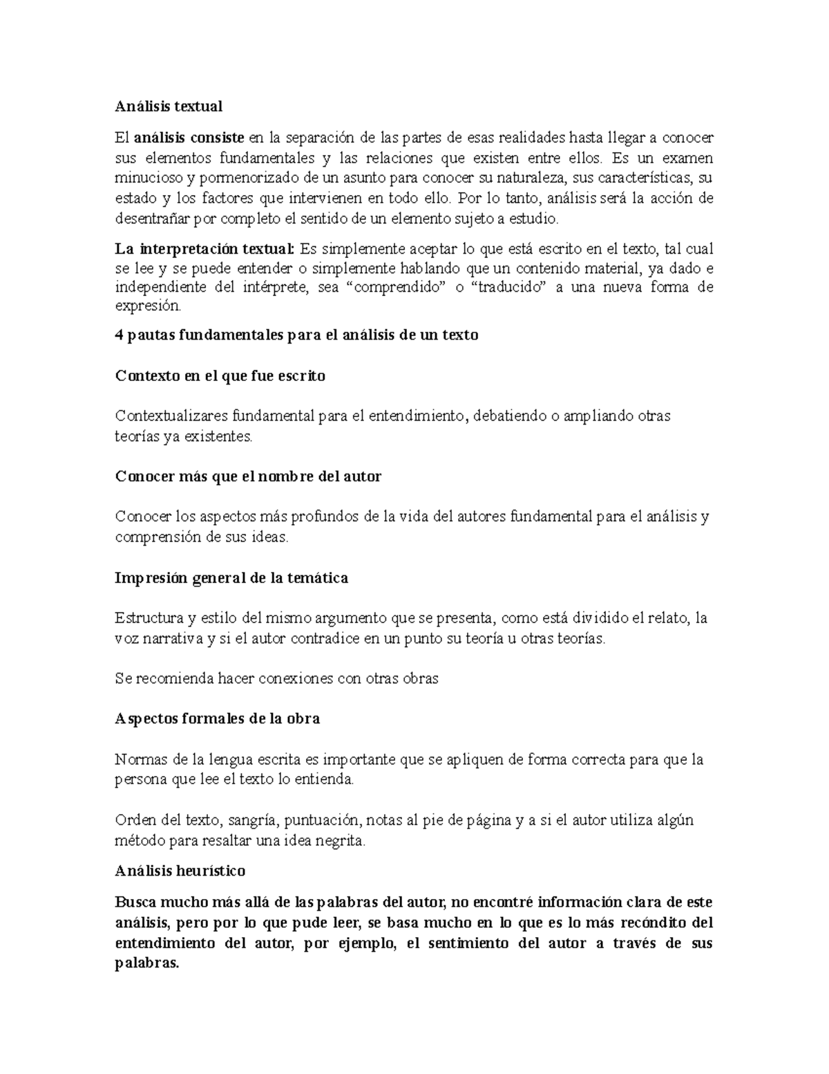 Análisis textual - Nota: A - Análisis textual El análisis consiste en ...