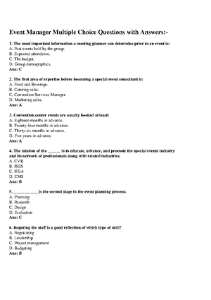 Event Management Mcq - ................................. - Event ...