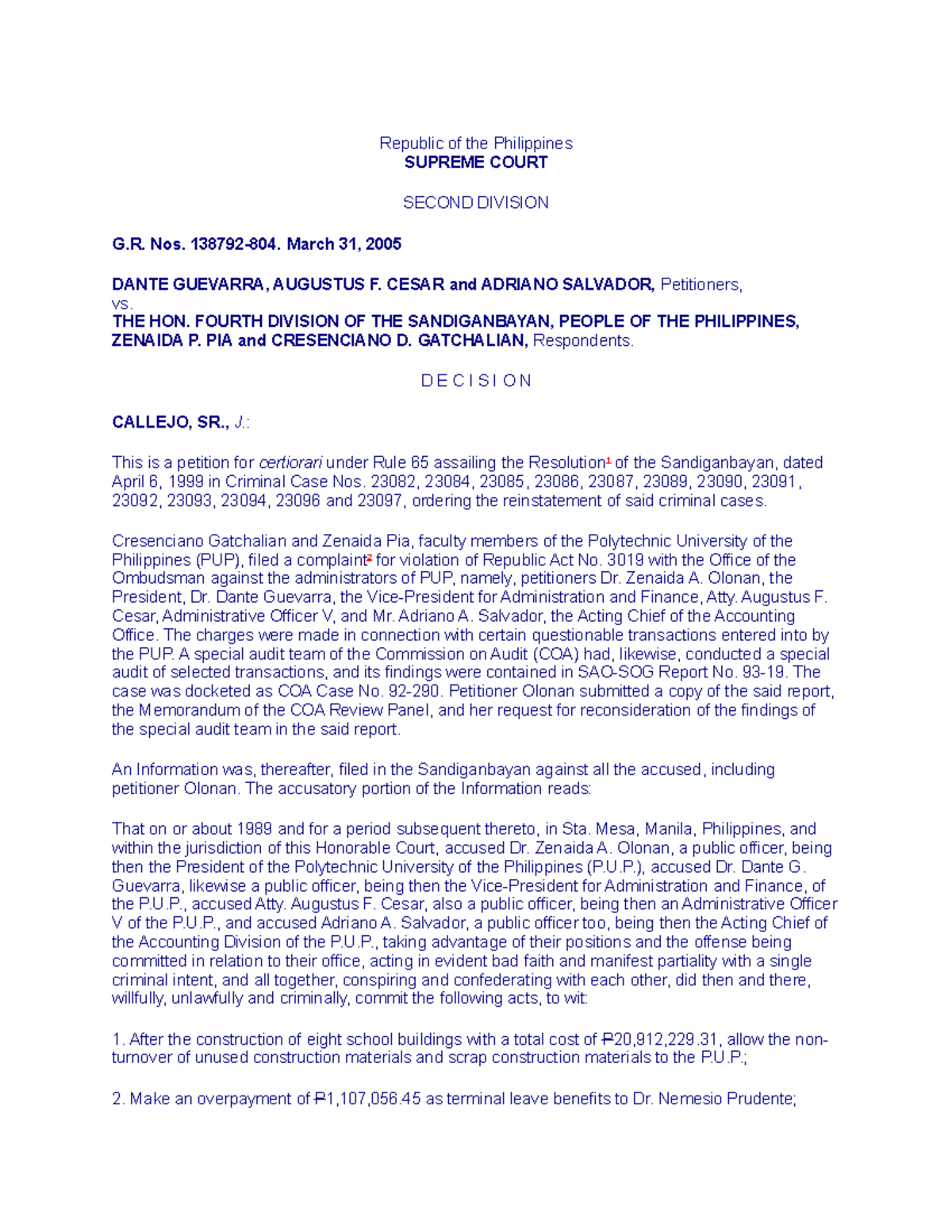 GR NO 138792-804 - Case digest - Republic of the Philippines SUPREME ...