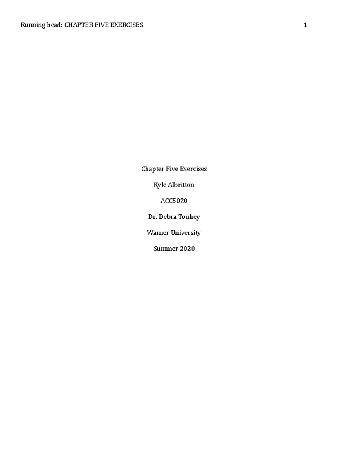 Chapter Five Exercises Warning Tt Undefined Function 32 Running Head Chapter Five