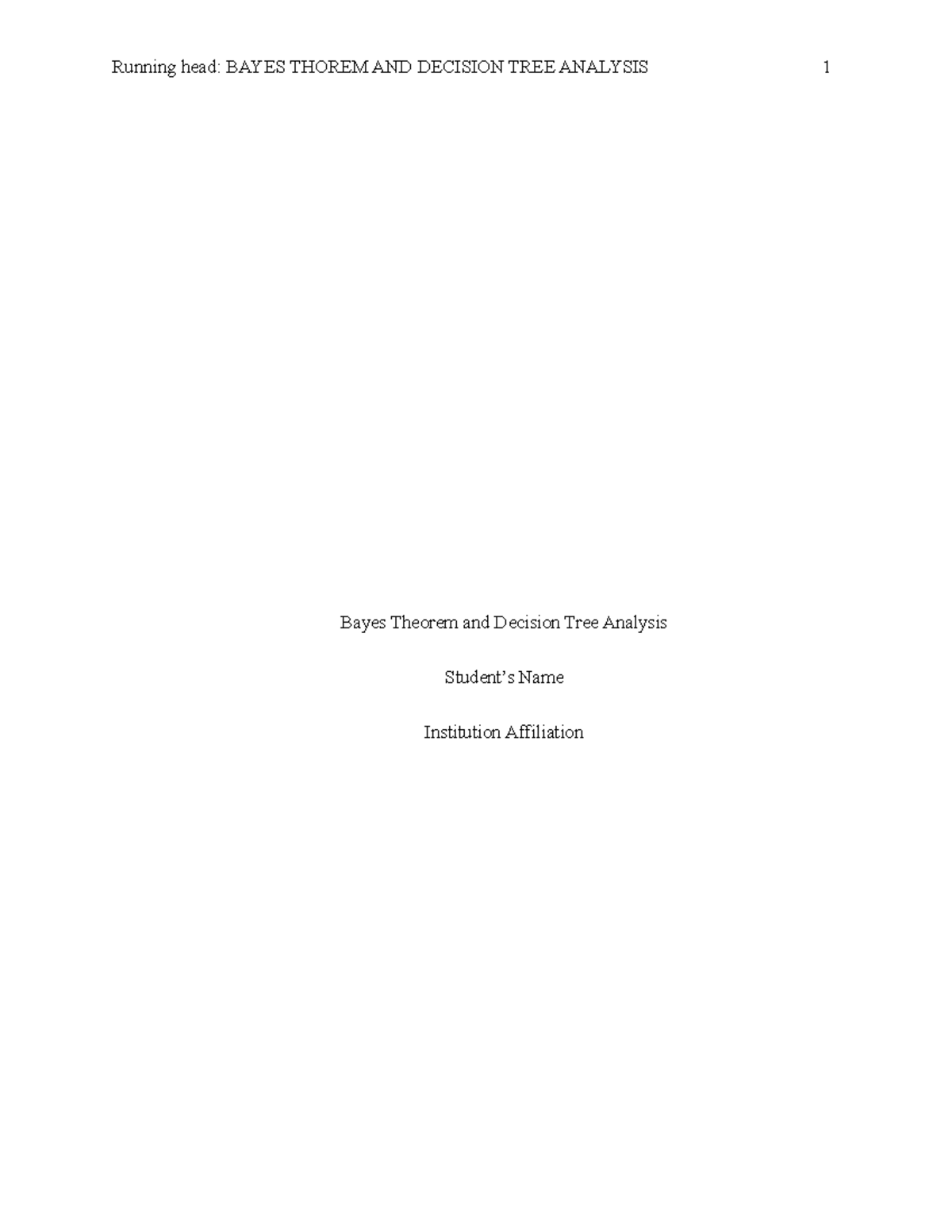 Bayes Theorem And Decision Tree Analysis Bayes Theorem And Decision