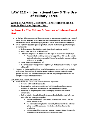 Exceptions to the Prohibition of Military Force - LAW 212 ...