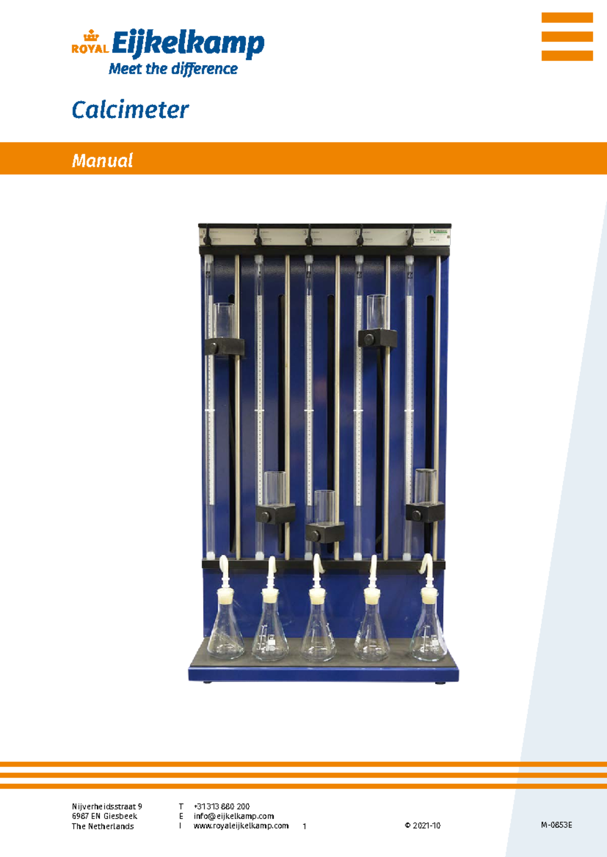 Manual-calcimeter - Manual - 1 M-0853E Calcimeter Nijverheidsstraat 9 ...