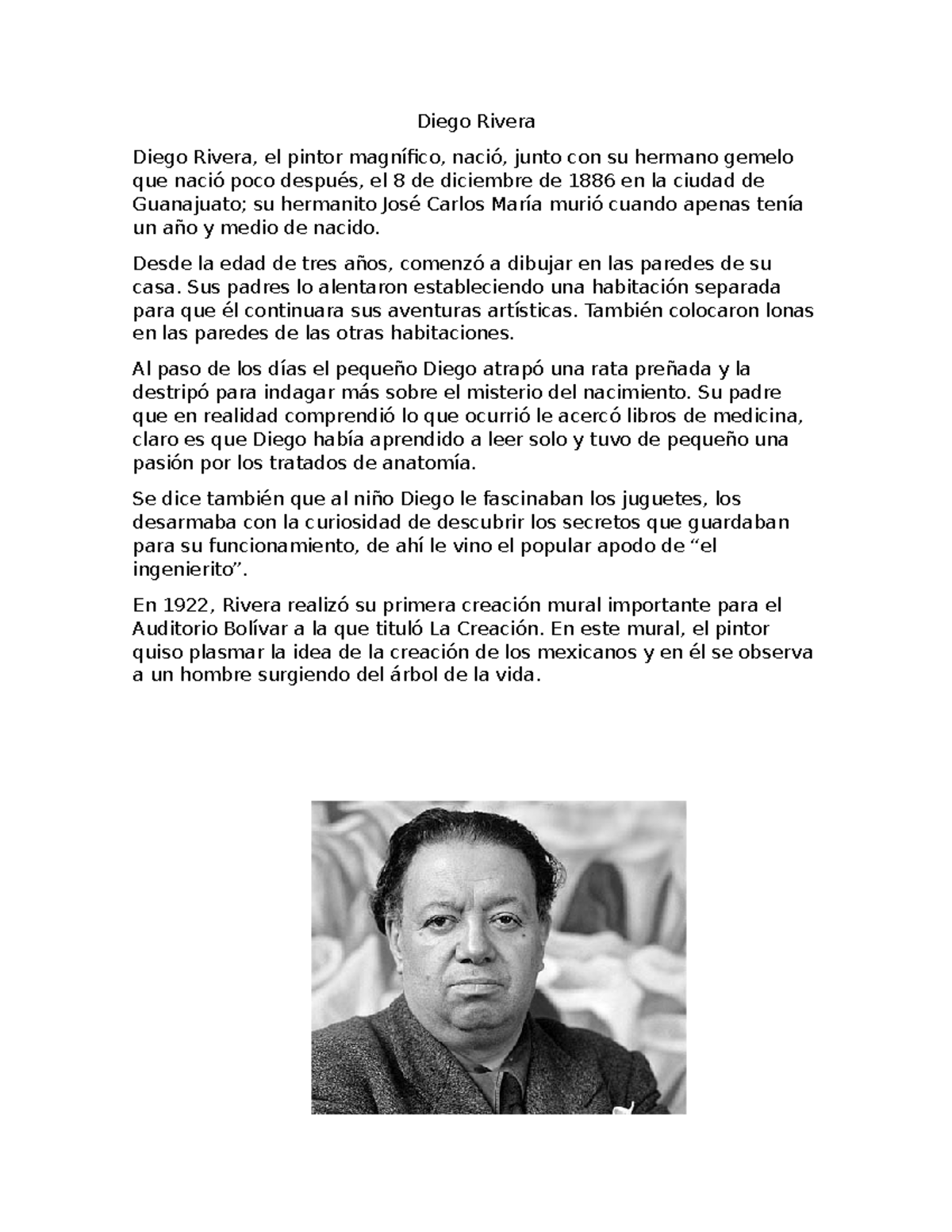 Diego Rivera - Diego Rivera Diego Rivera, el pintor magnífico, nació ...