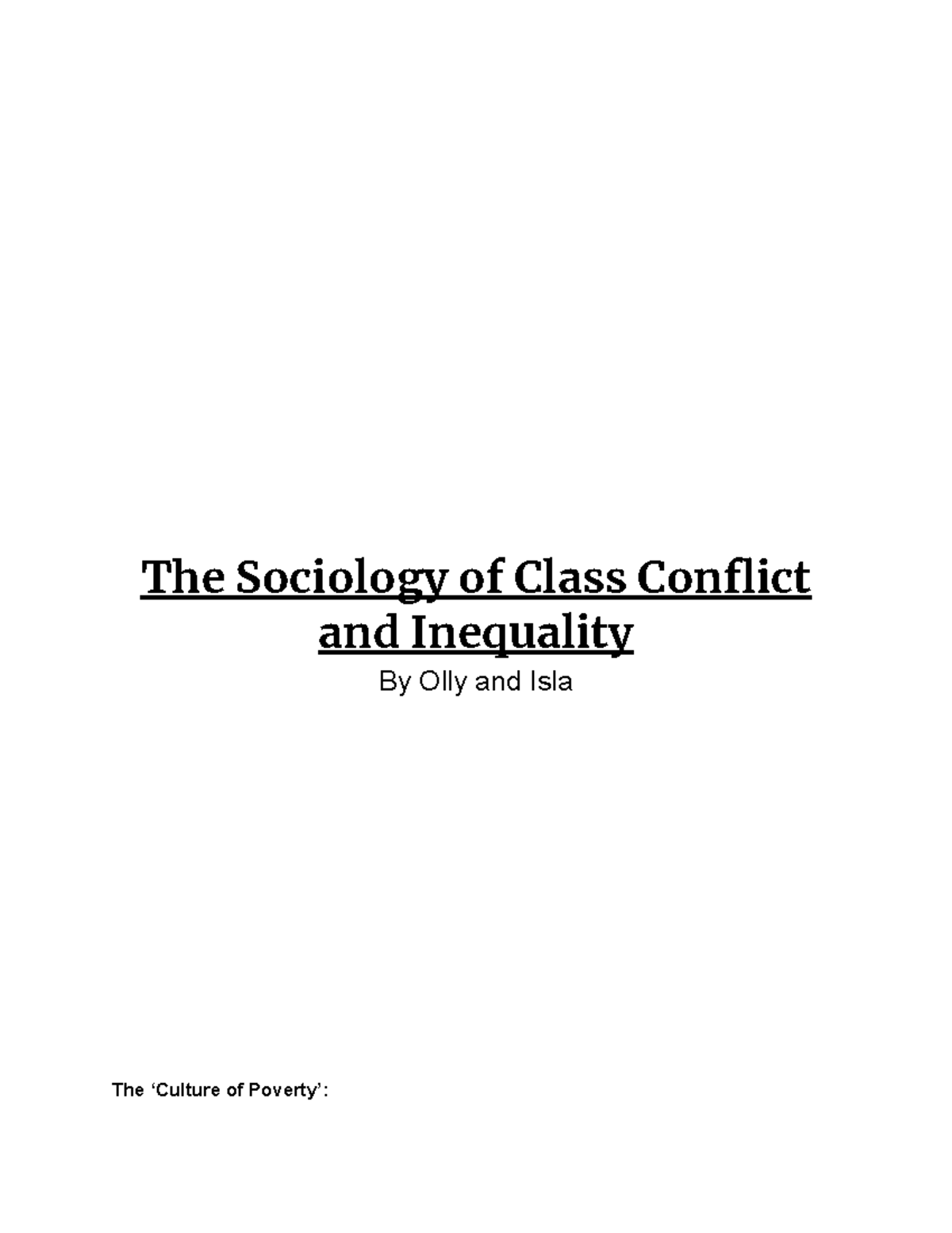 The Sociology of Class Conflict and Inequality - The Sociology of Class ...