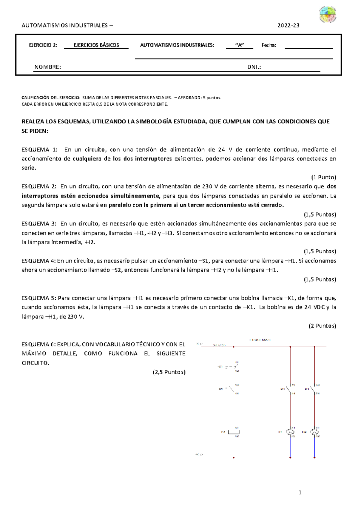 Ejercicio 2 - Esquemas Básicos 2 A - Automatismos Industriales ...