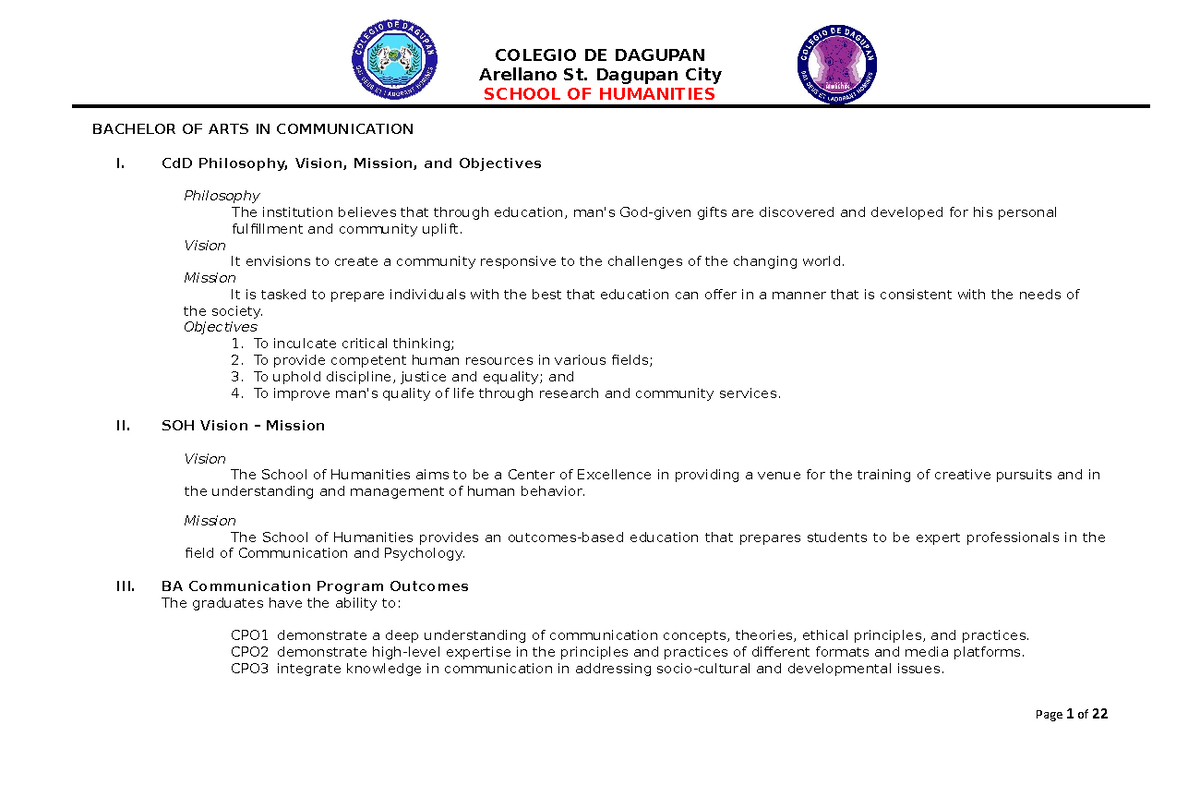 Introduction to Theater Syllabus - Arellano St. Dagupan City SCHOOL OF ...