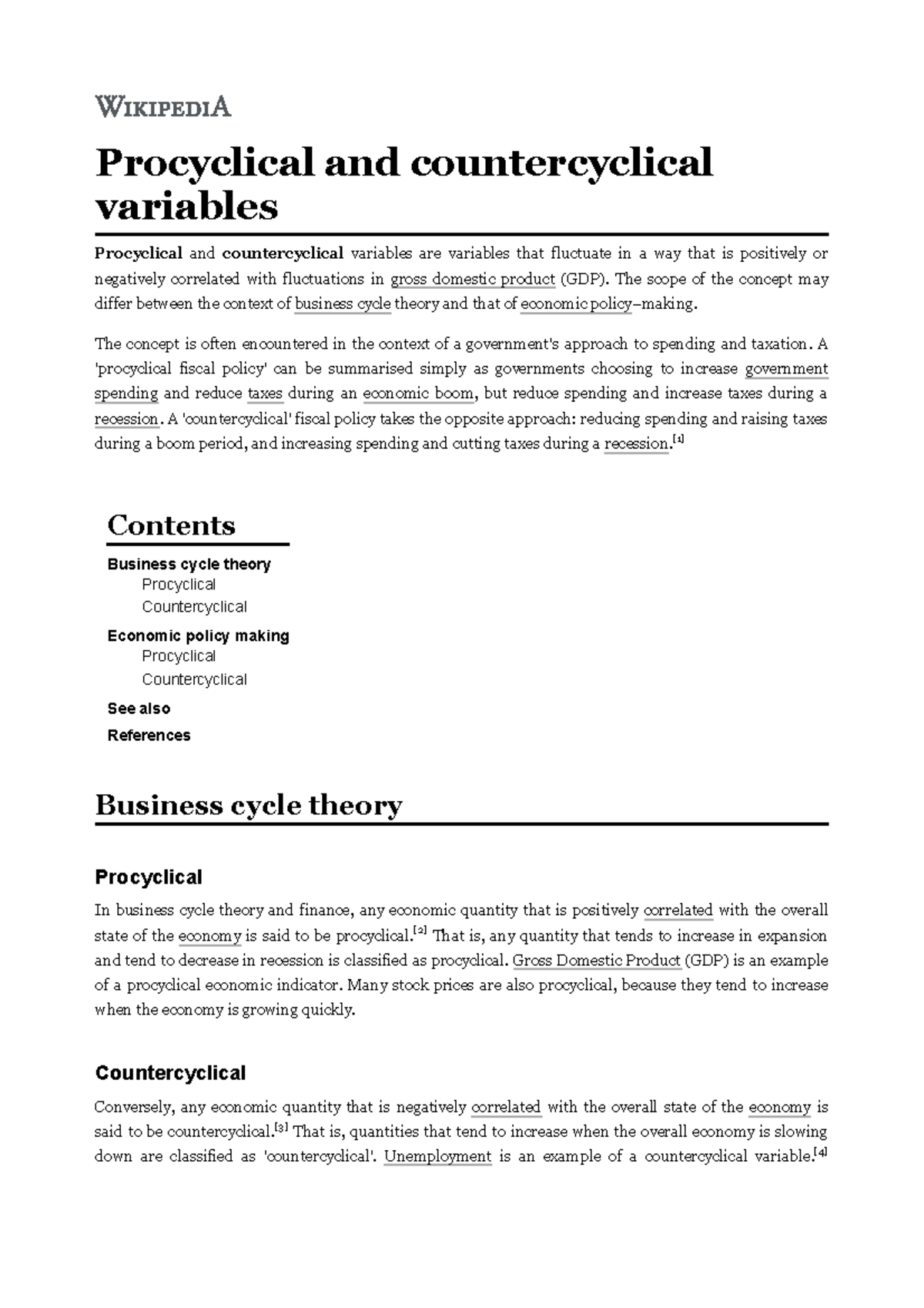 Procyclicality - paper - Procyclical and countercyclical variables ...