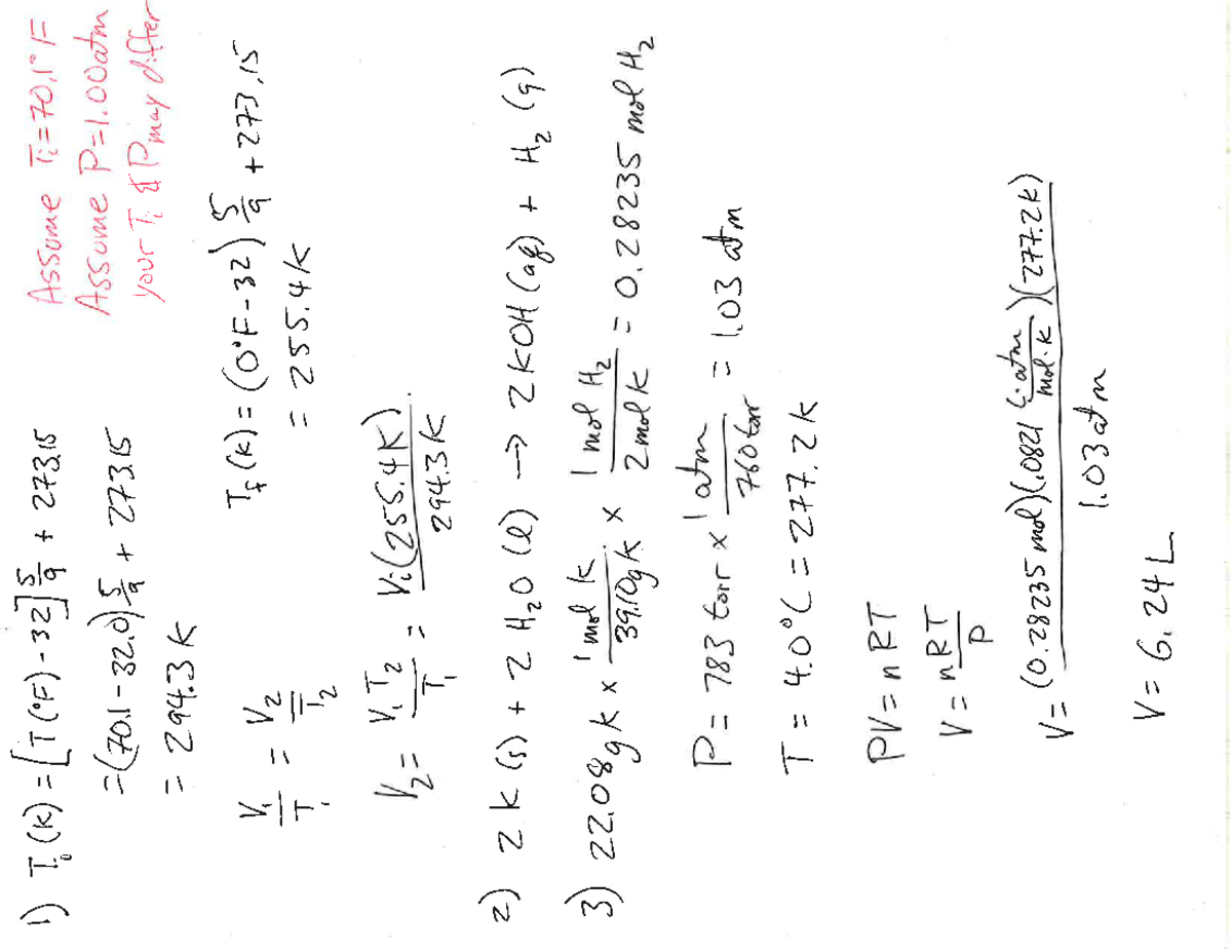 AP chemistry Test 2 Answer Key - Studocu