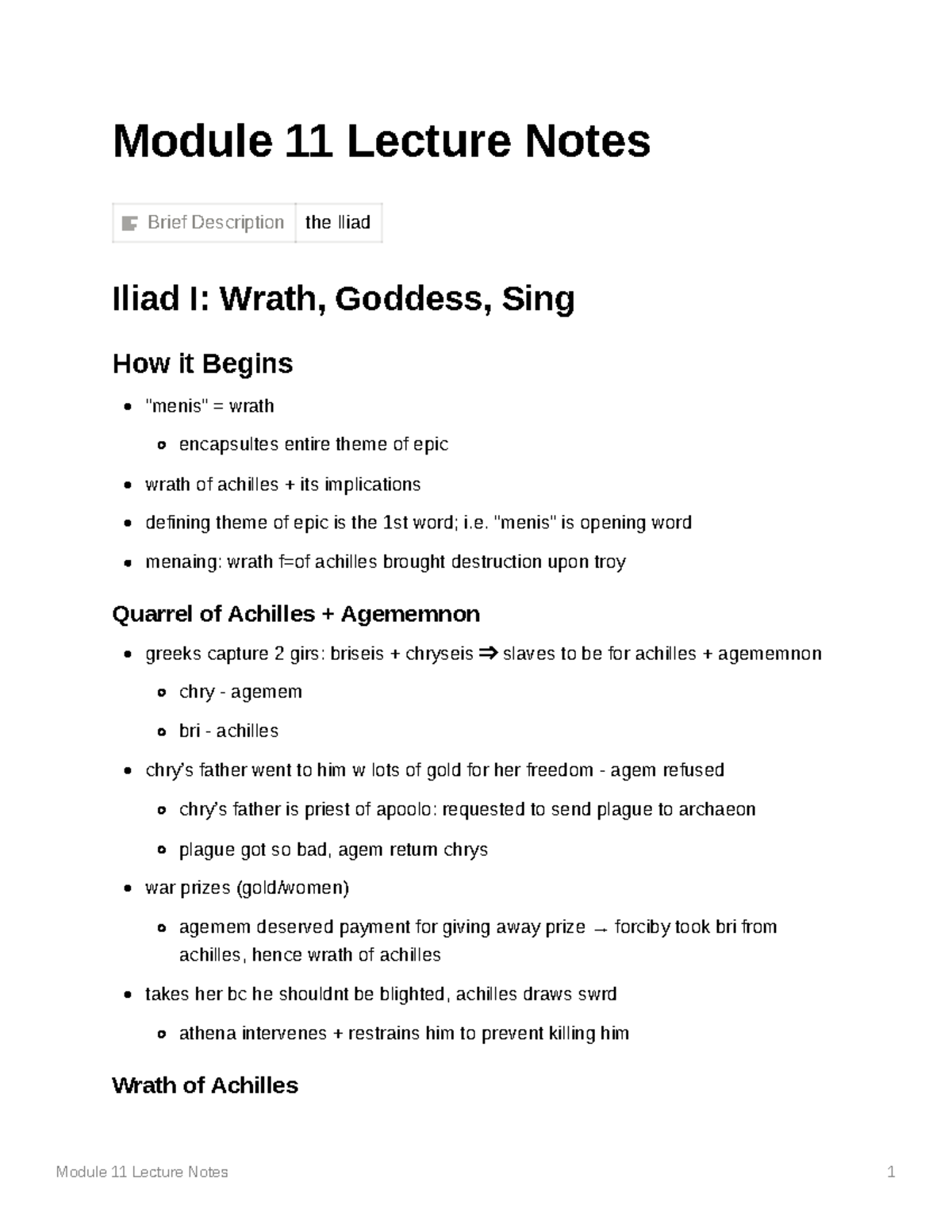 Module 11 Lecture Notes - Module 11 Lecture Notes Brief Description the ...