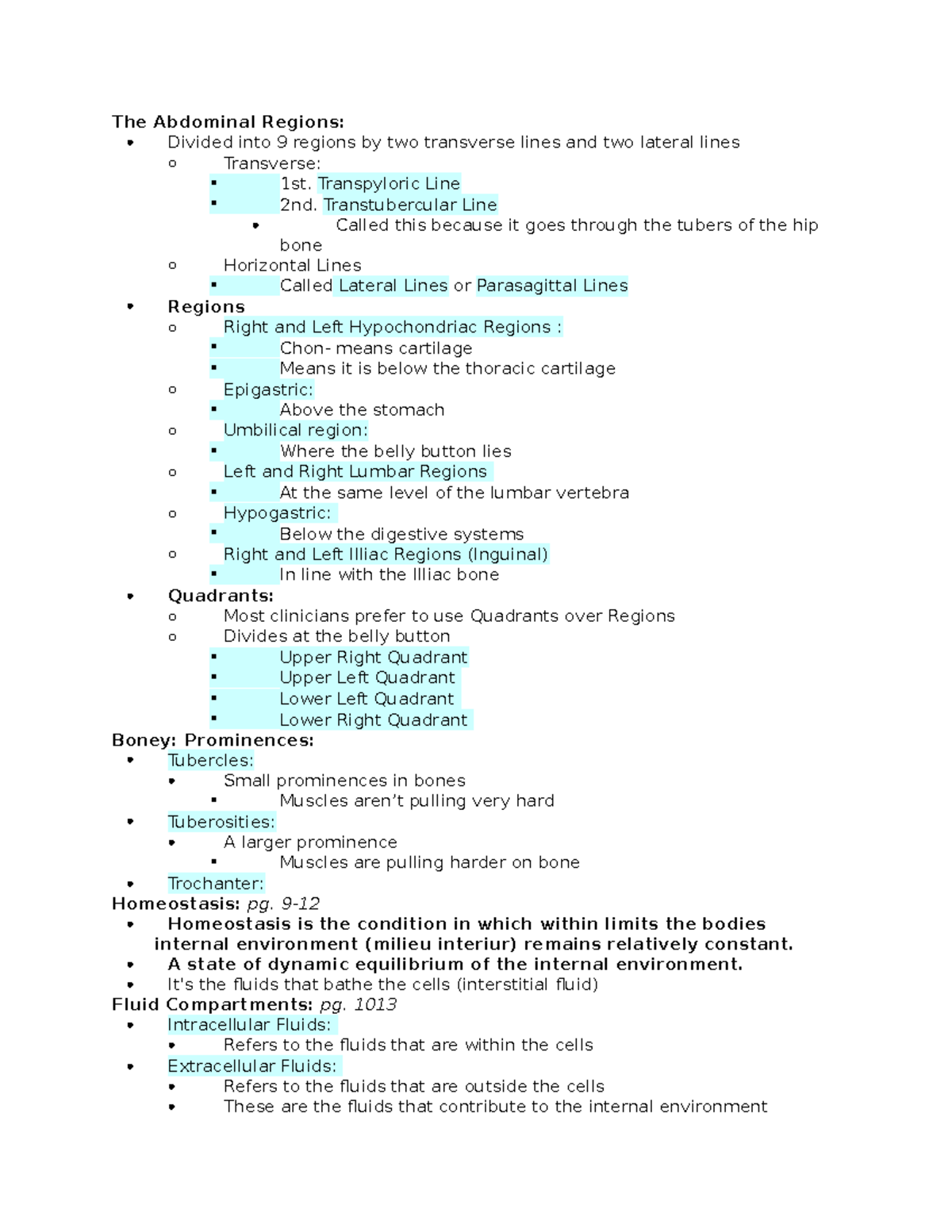 The Abdominal Regions - Transpyloric Line 2nd. Transtubercular Line ...