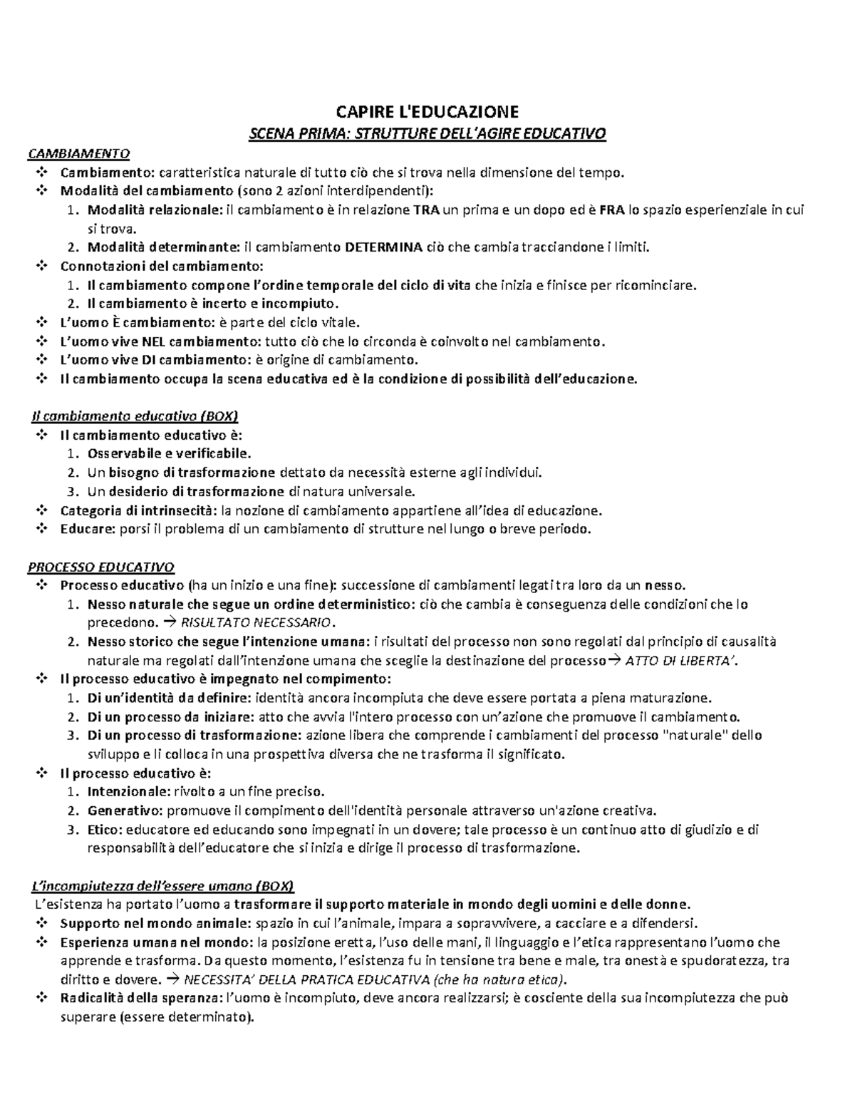 Capire l'educazione S. Nosari riassunto schematico - CAPIRE SCENA PRIMA ...