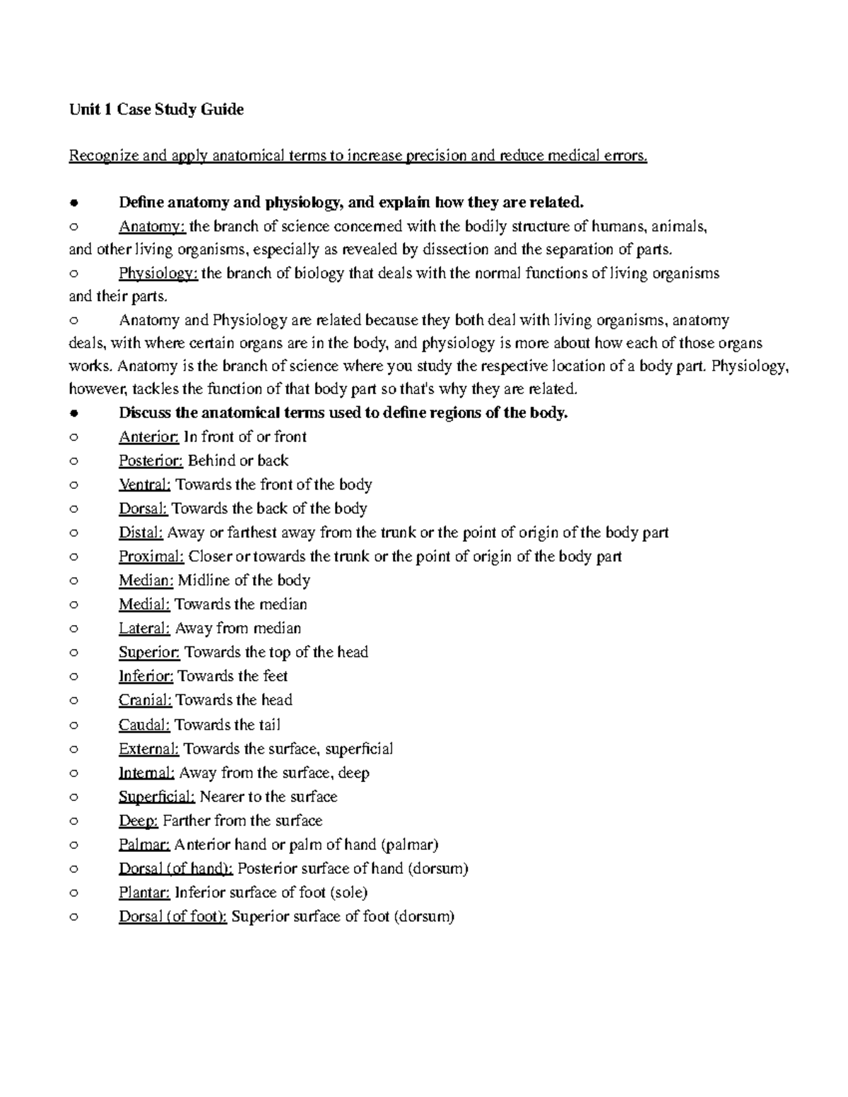 Unit 1 Case Study Guide - Unit 1 Case Study Guide Recognize and apply ...