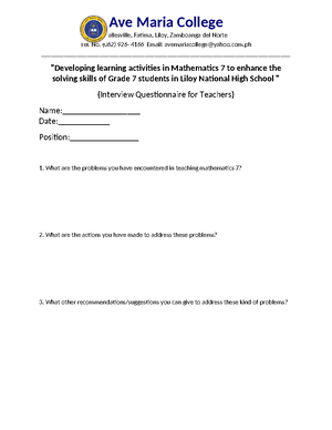 Lesson Plan in math - A detailed Lesson Plan in Mathematics 7 Prepared ...