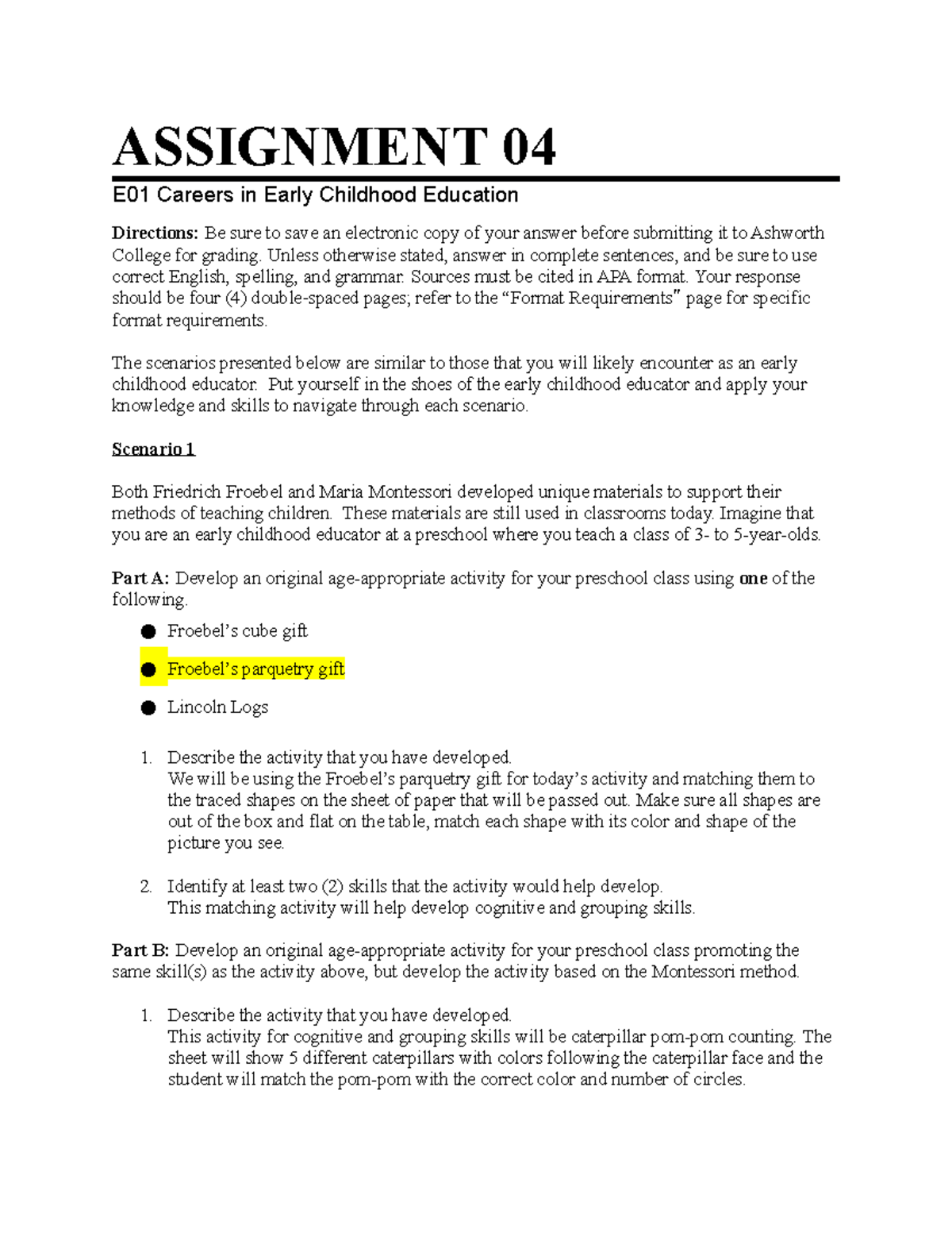 E01G Assignment 4 (4) - Explains the curriculum - ASSIGNMENT 04 E01 ...