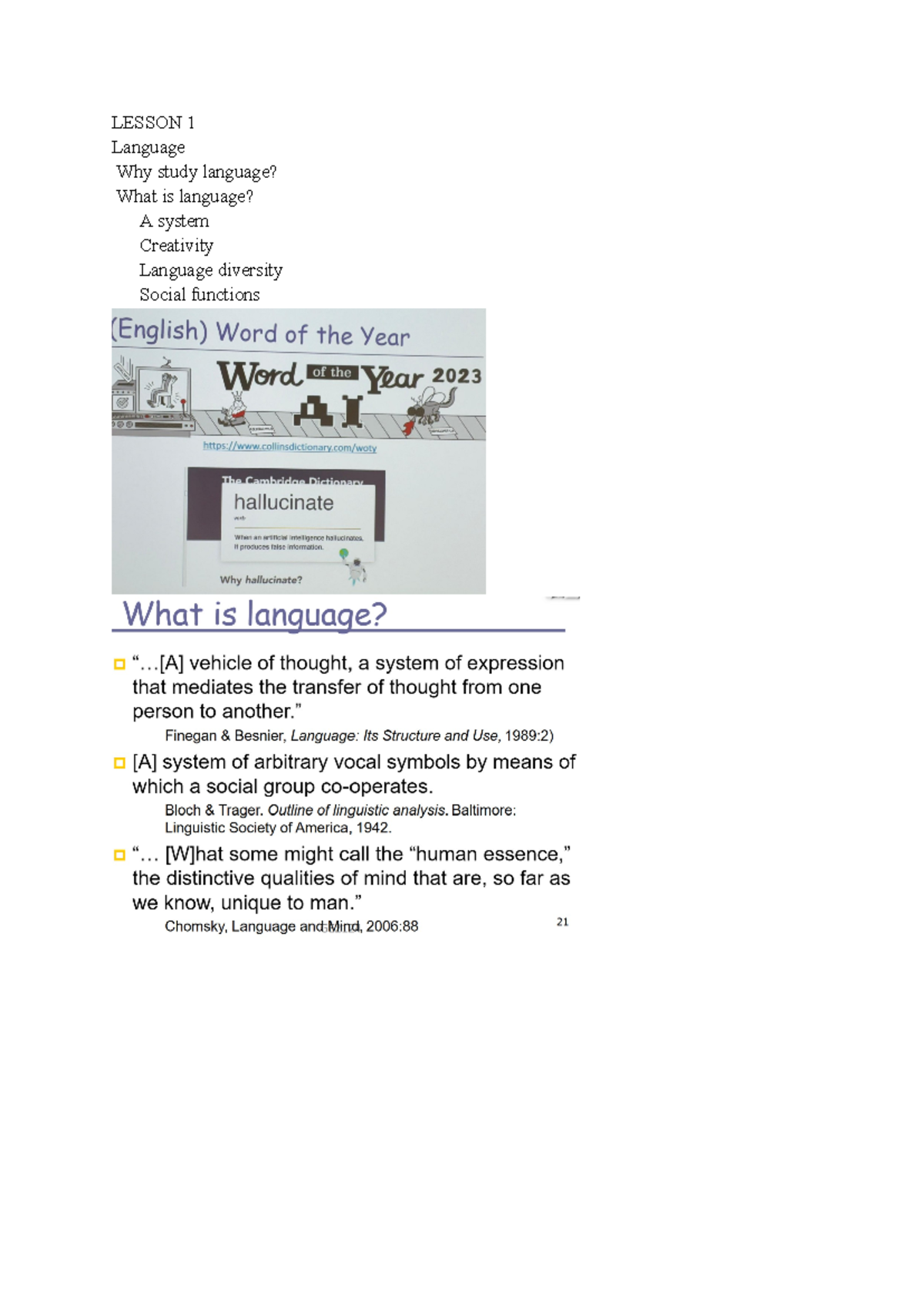 PPT - add oil - LESSON 1 Language Why study language? What is language ...