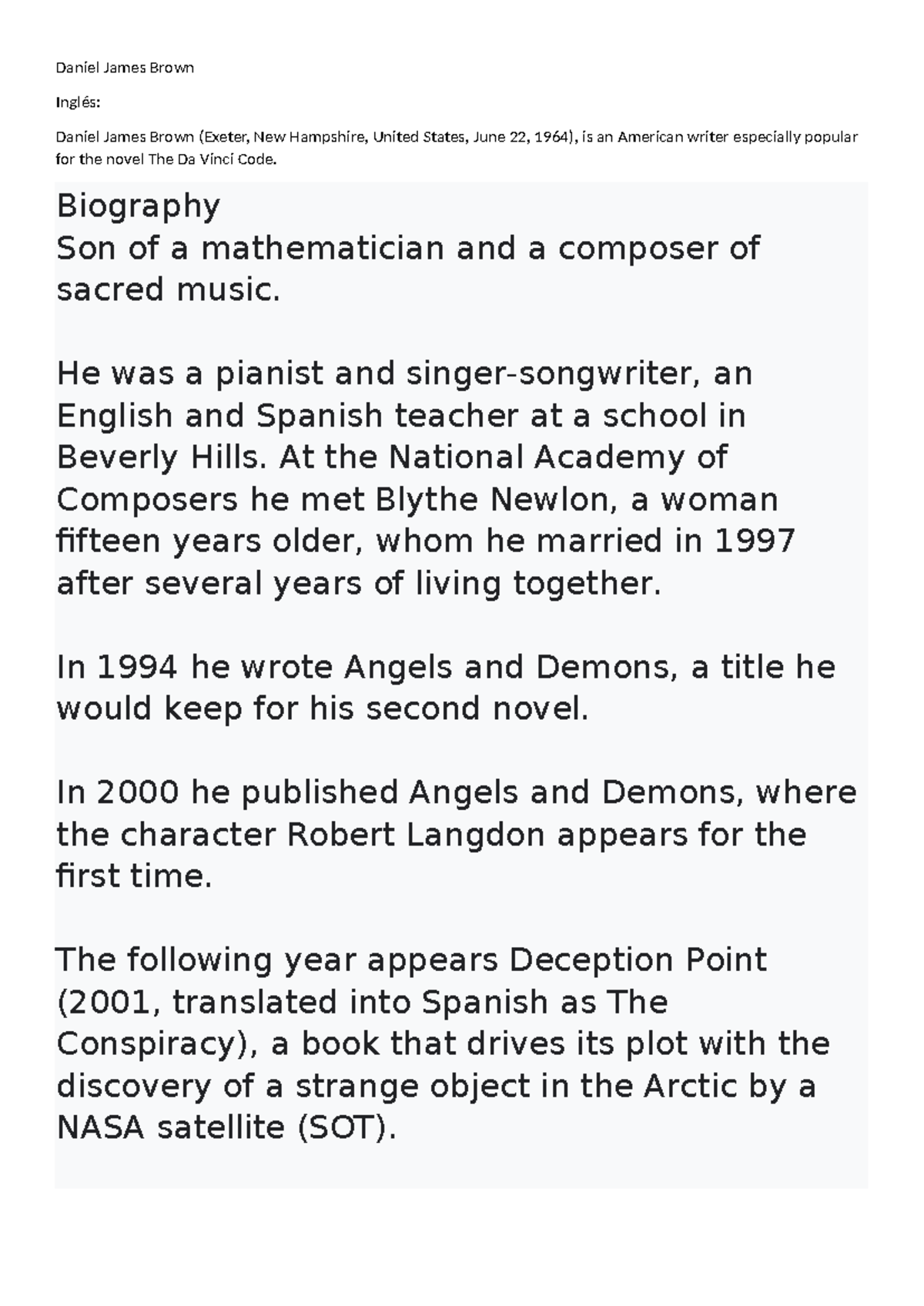 Daniel James Brown - Daniel James Brown Inglés: Daniel James Brown ...