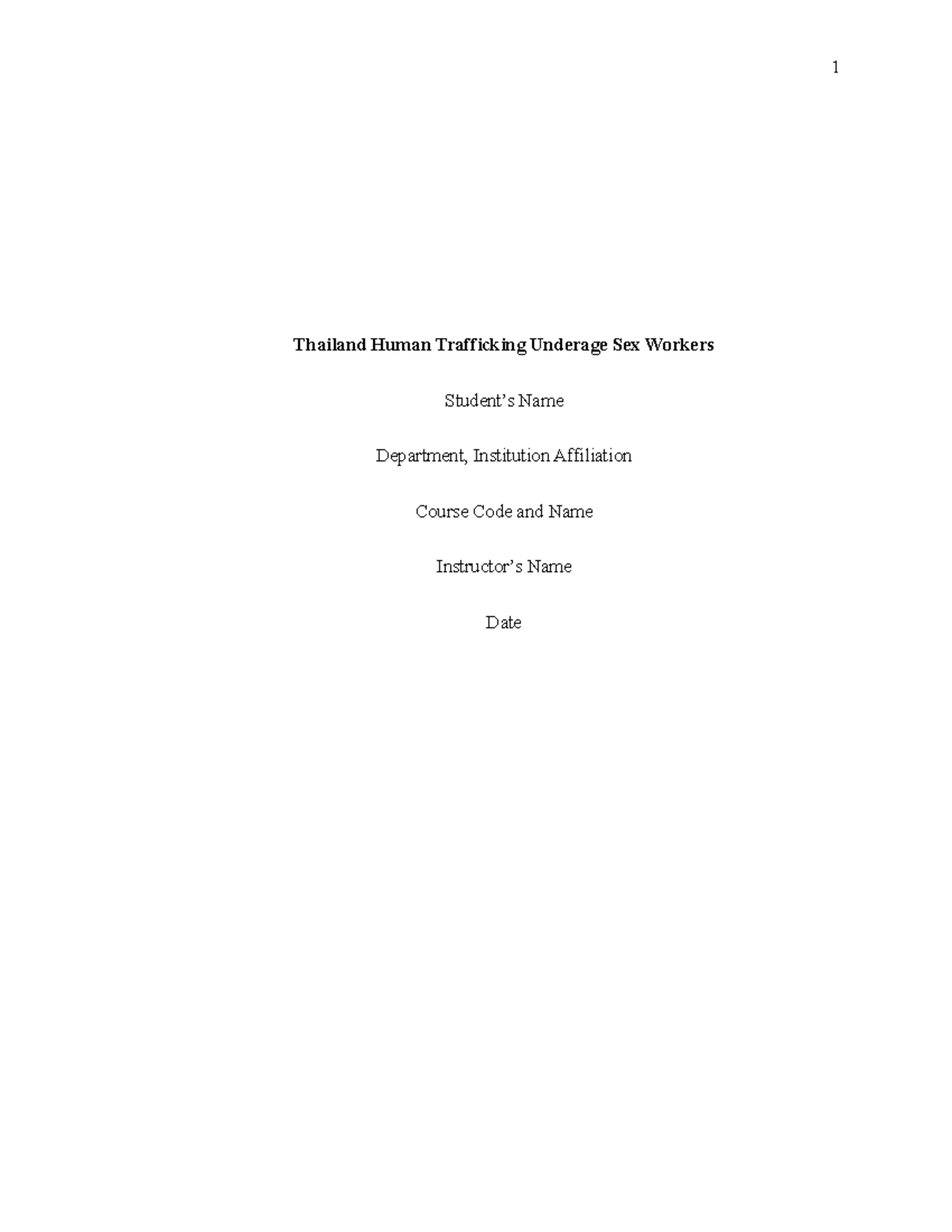 Body Paragraphs English Literature Assignment Thailand Human