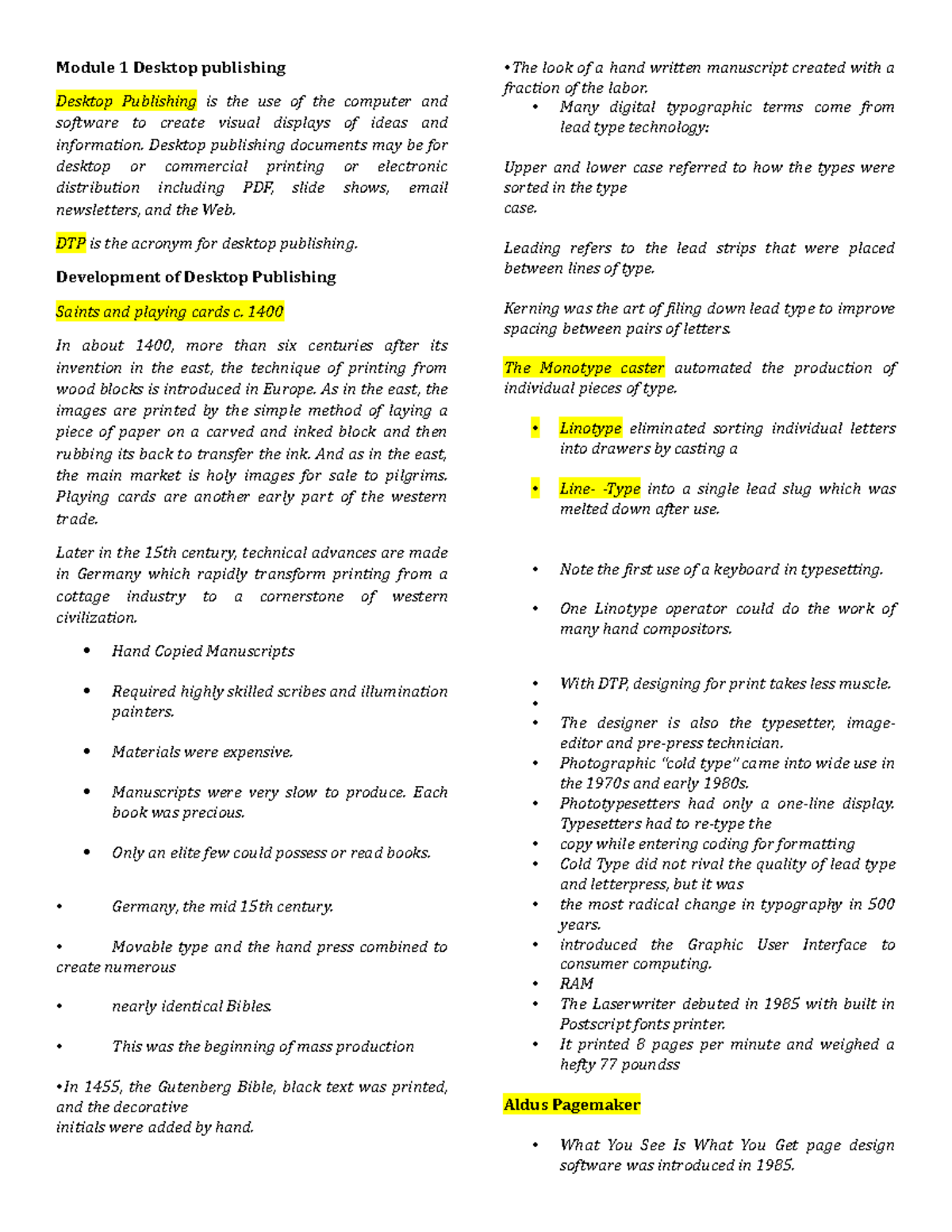 Desktop publishing Reviewer - Module 1 Desktop publishing Desktop ...