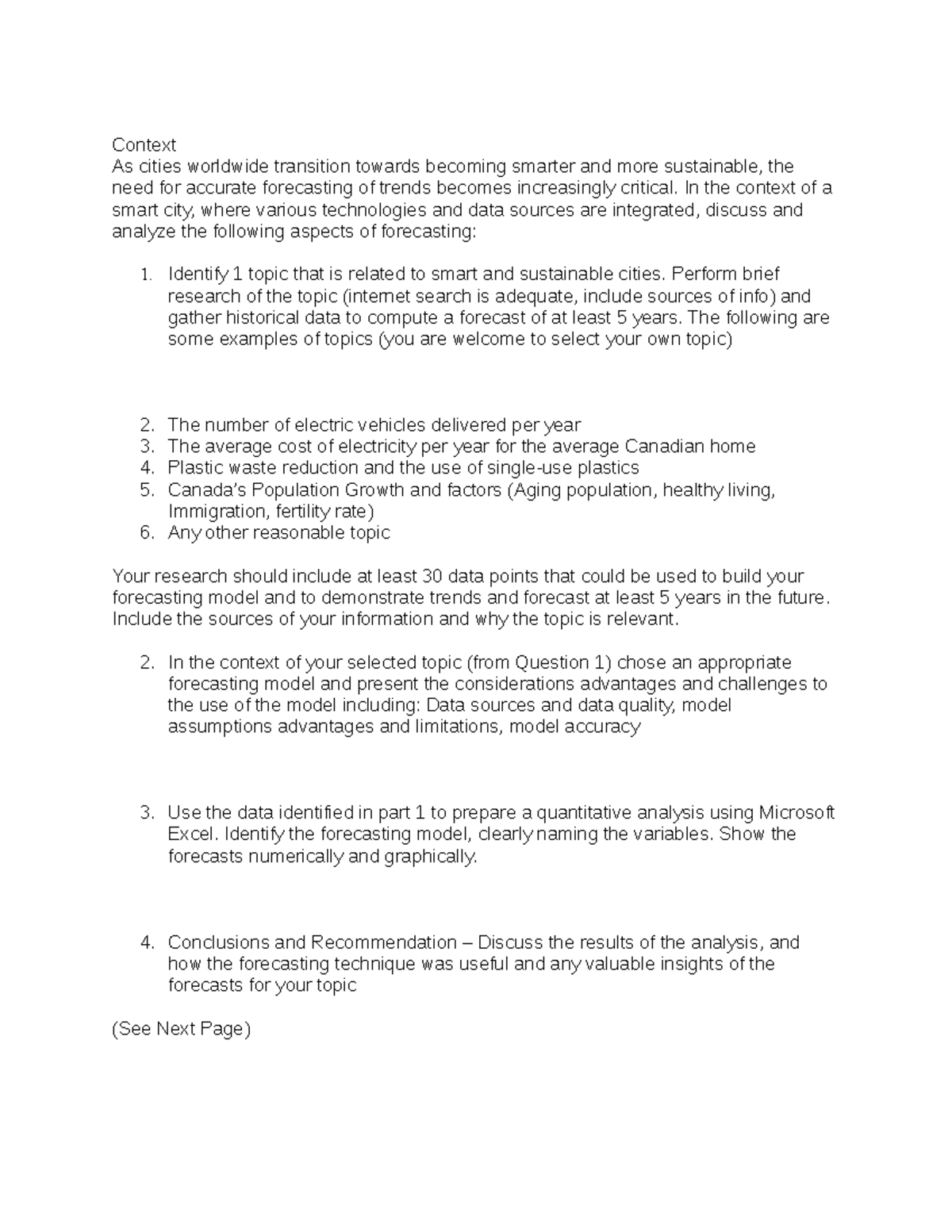 225 word - Assignment 1 - Context As cities worldwide transition ...