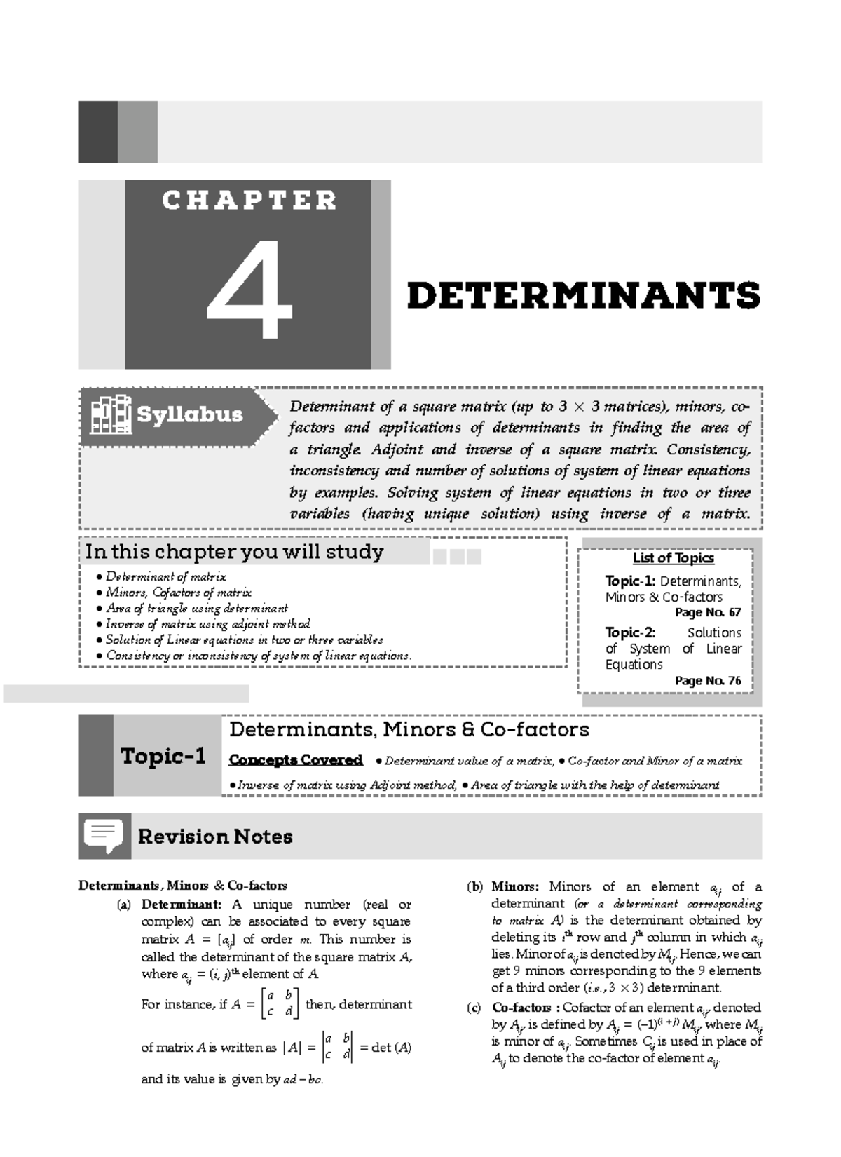 4 Determinants What Is Meant By Determinant The Determinant Is