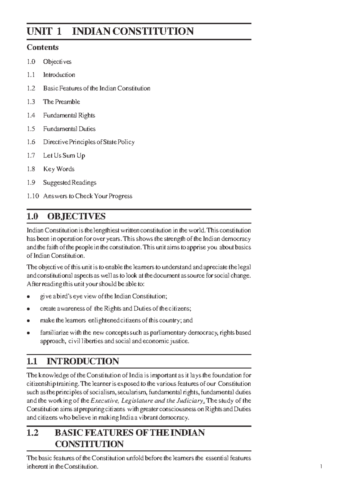 1. Indian Constitution - 1 Indian Constitution UNIT 1 INDIAN ...