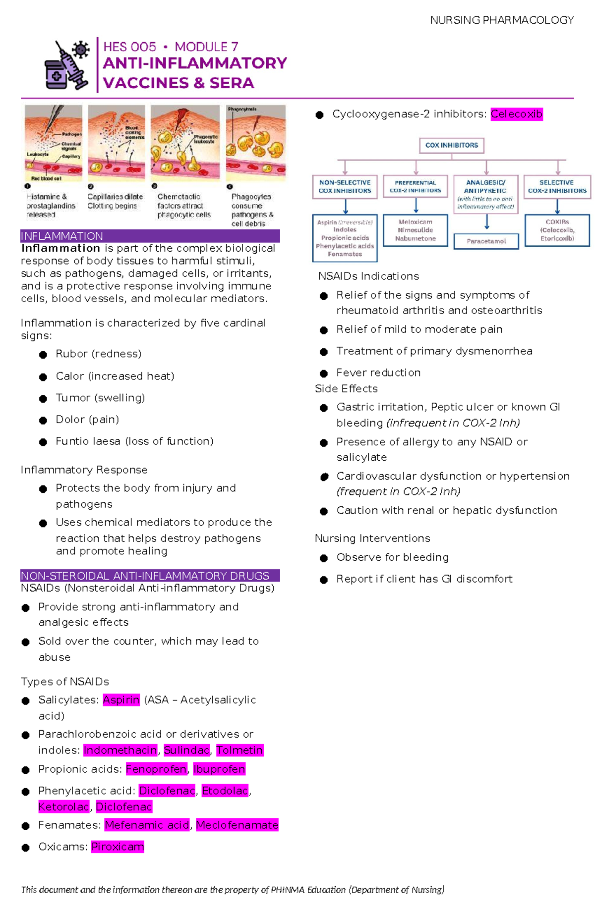 Module 7 - This is for the best friend - INFLAMMATION Inflammation is ...