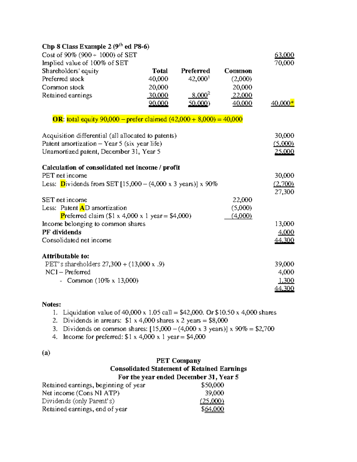 Chp 8 Class Example 2 Soln - Chp 8 Class Example 2 (9th ed P8-6) Cost ...