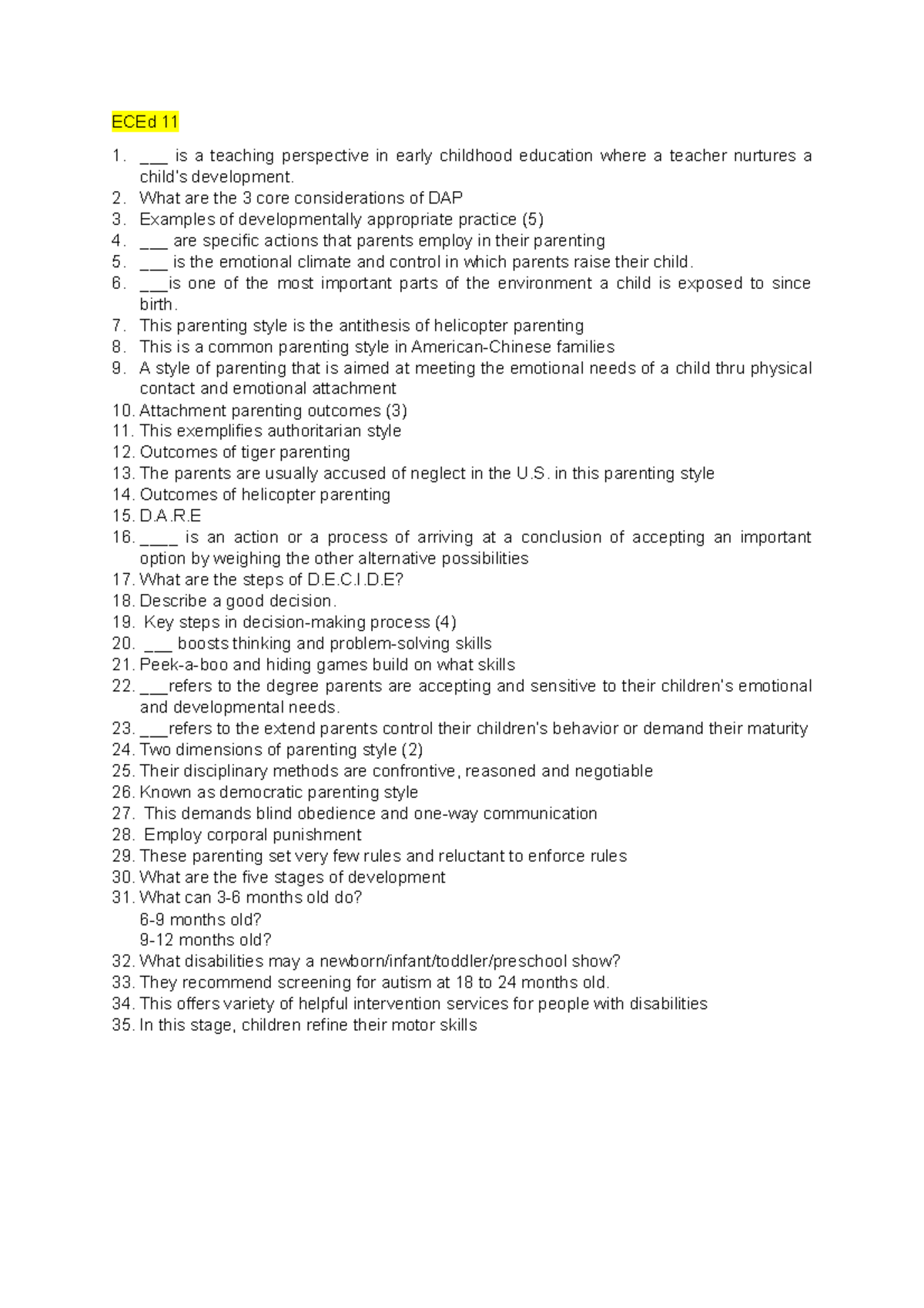 ECEd 11-notes - early childhood education - ECEd 11 ___ is a teaching ...