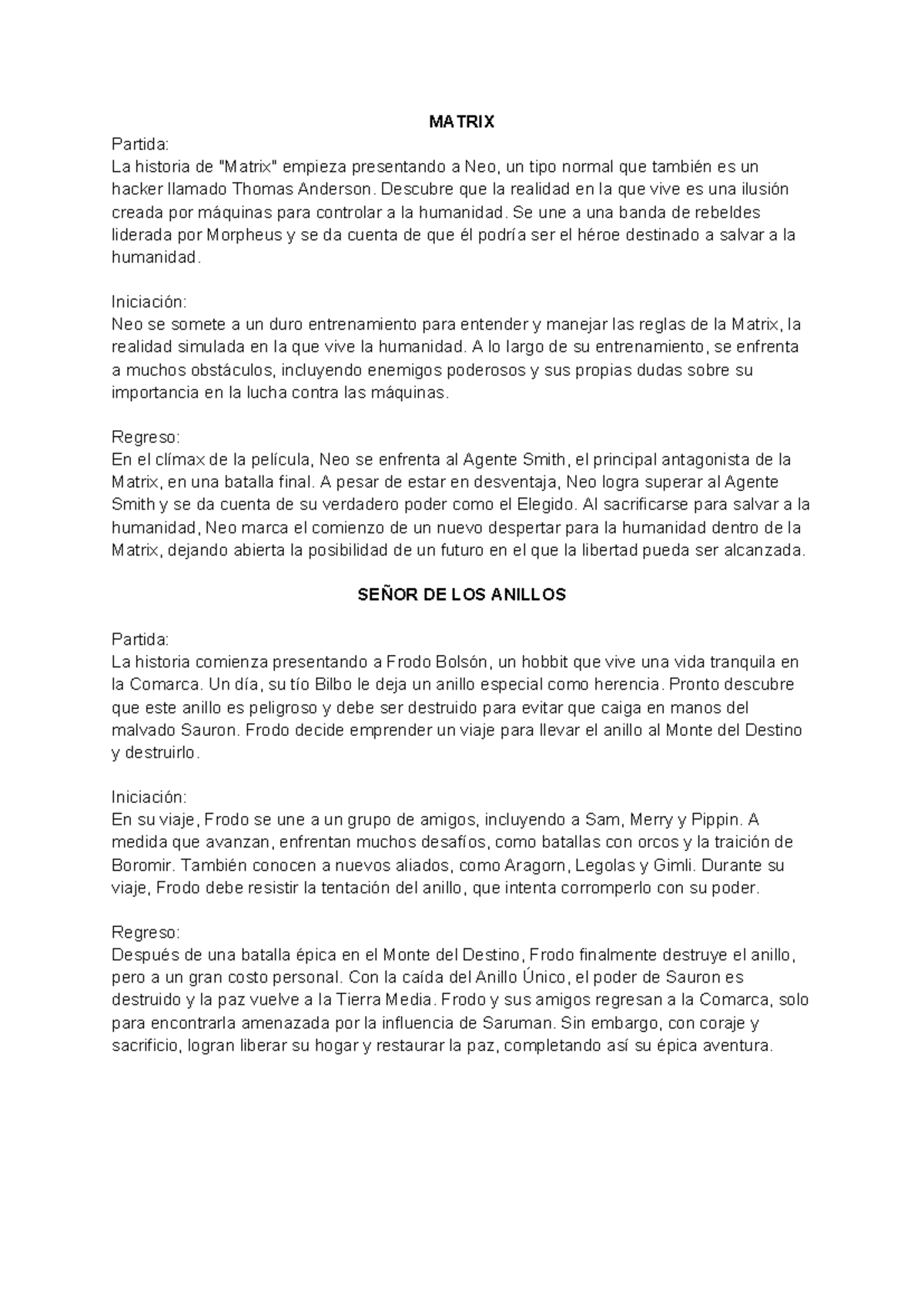 Matrix - señor de los anillos - MATRIX Partida: La historia de "Matrix ...
