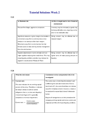 Week 4 with solution - Here are acct3600 tutorial answers from 2020/ ...