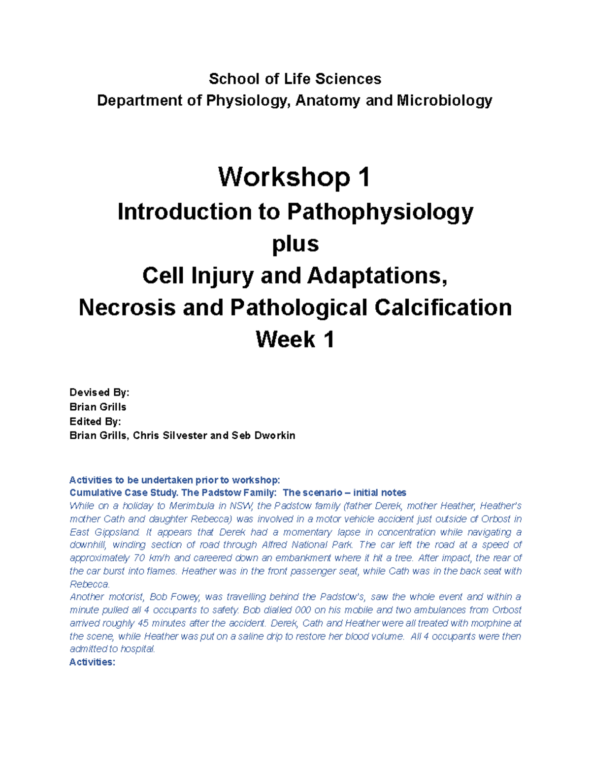 Worksheet Pathophysiology plus Cell Injury and Adaptations, Necrosis ...