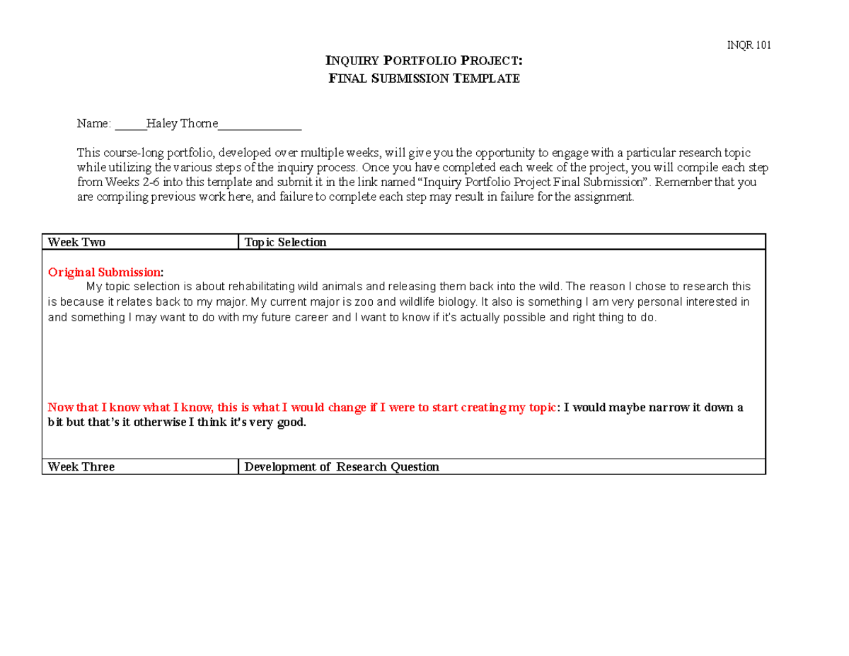 Inquiry Portfolio Project Final Submission - INQUIRY PORTFOLIO PROJECT ...