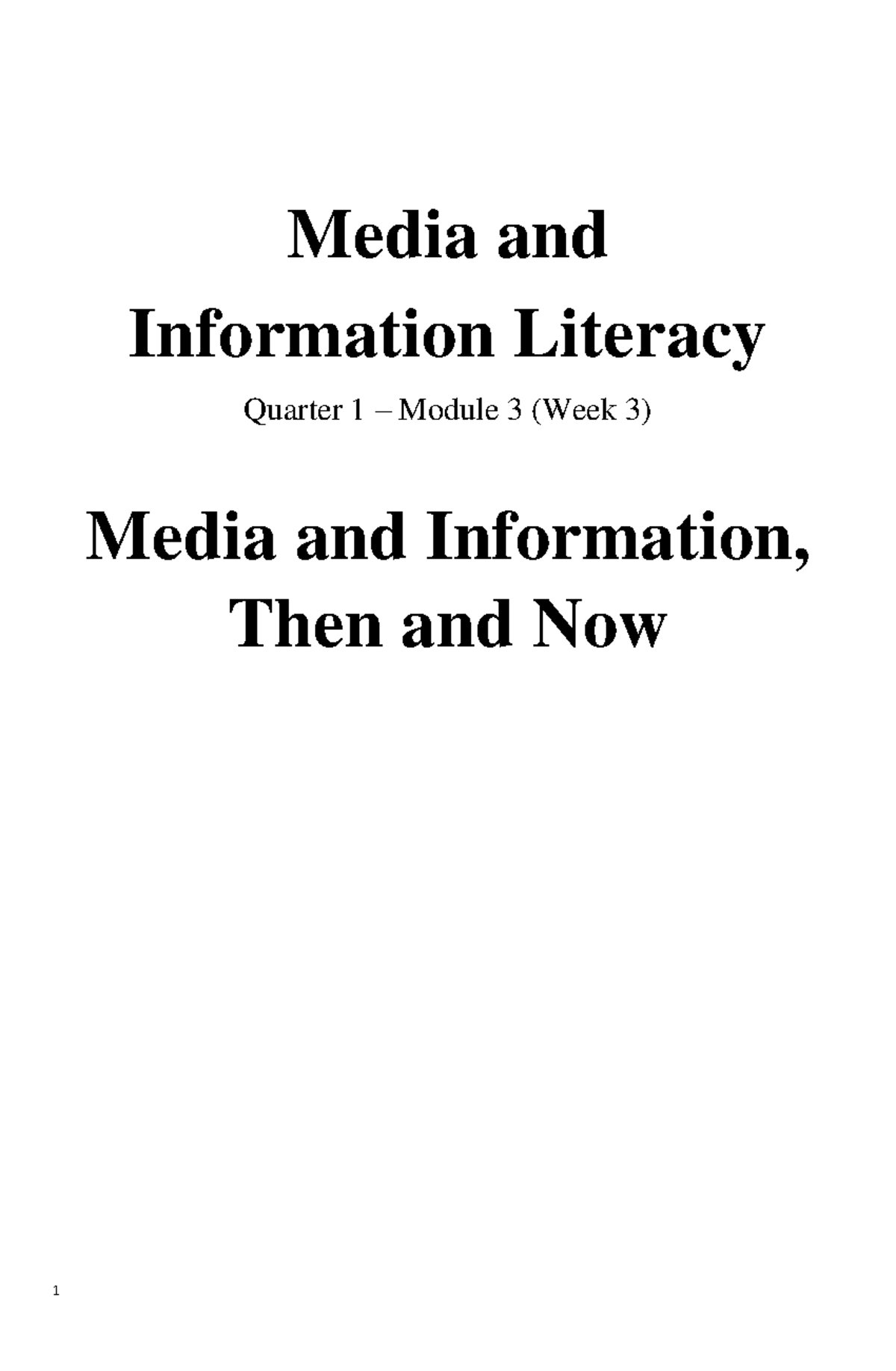 MIL-Module-Q1-W3 - Hshsha - Media and Information Literacy Quarter 1 ...