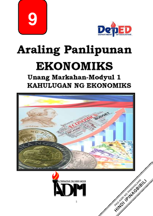 DLP-AP9-L1 - ARALING PANLIPUNAN 9 DLP - Layunin: Natatalakay ang mga konsepto at batayan ng ...