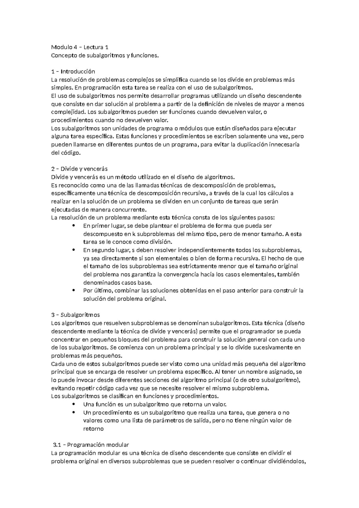 Modulo 4 L1 - Resumen Módulo 4 Lectura 1 - Modulo 4 – Lectura 1 ...