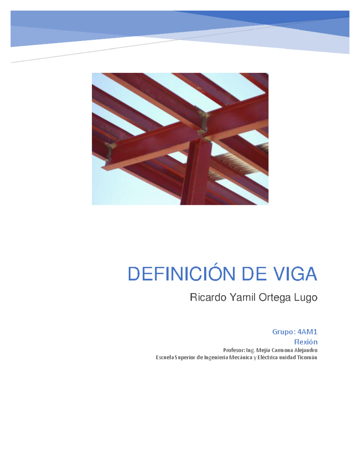 Tarea: 3. Definición de viga - DEFINICIÓN DE VIGA Ricardo Yamil Ortega ...